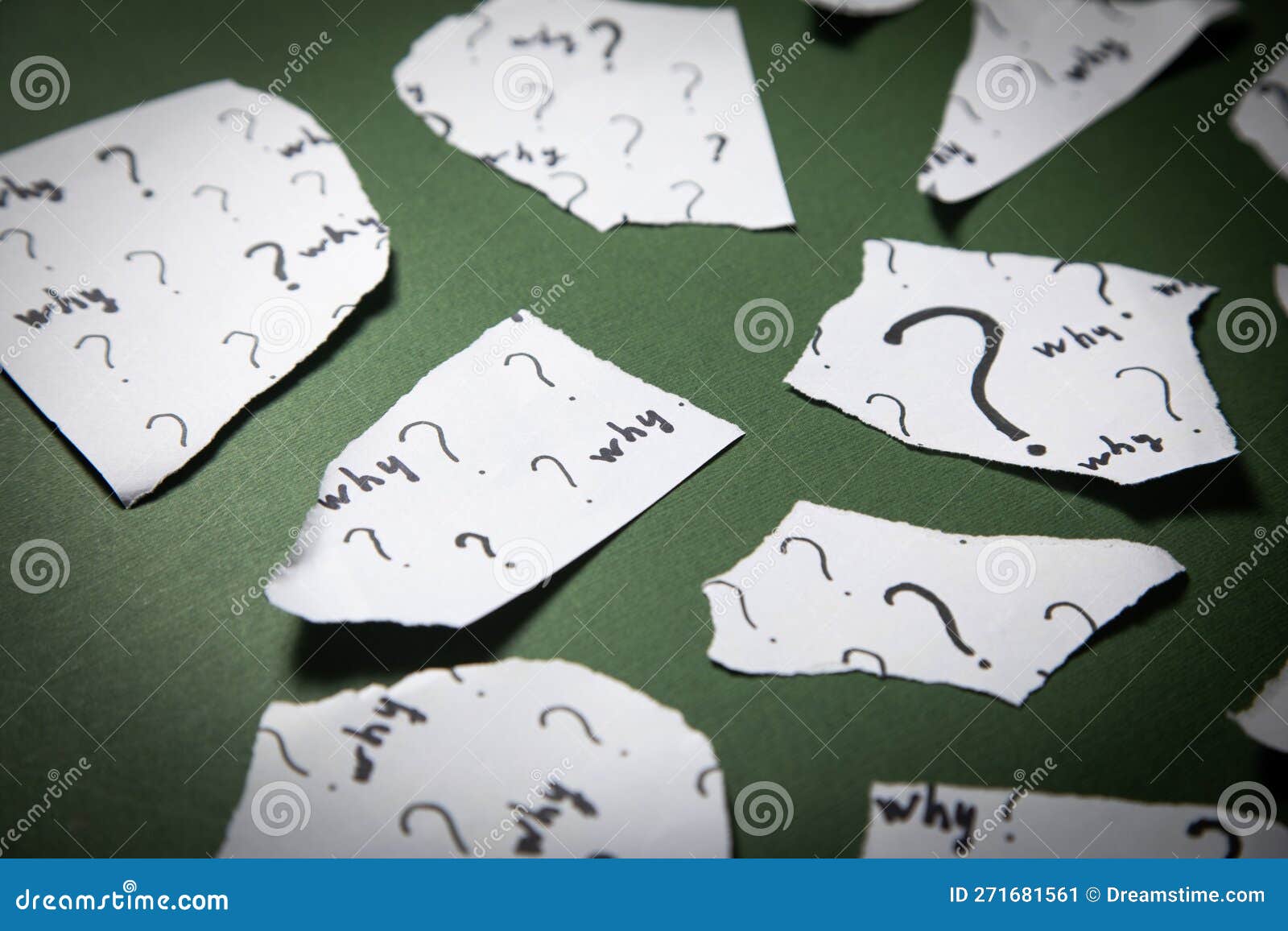 Question Marks and Why? Word on Torn Papers Stock Image - Image of ...