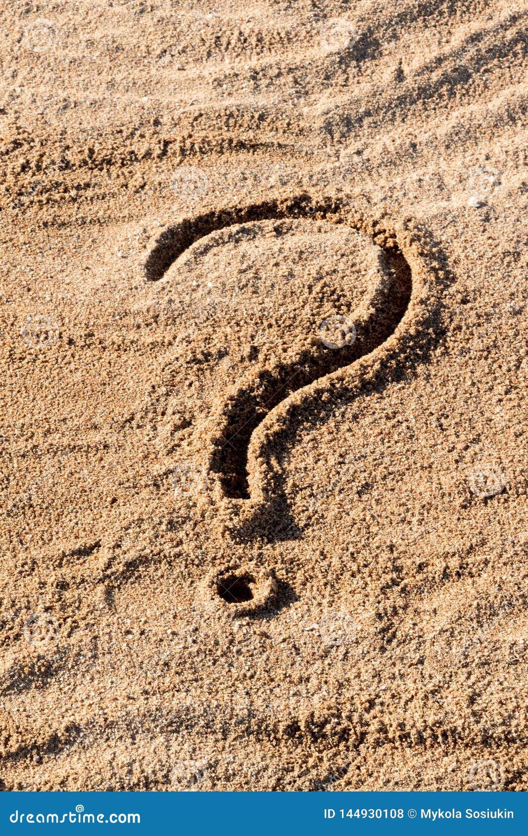 Question Marks Written on Beach Sand Close Up, with Copy Space Stock ...
