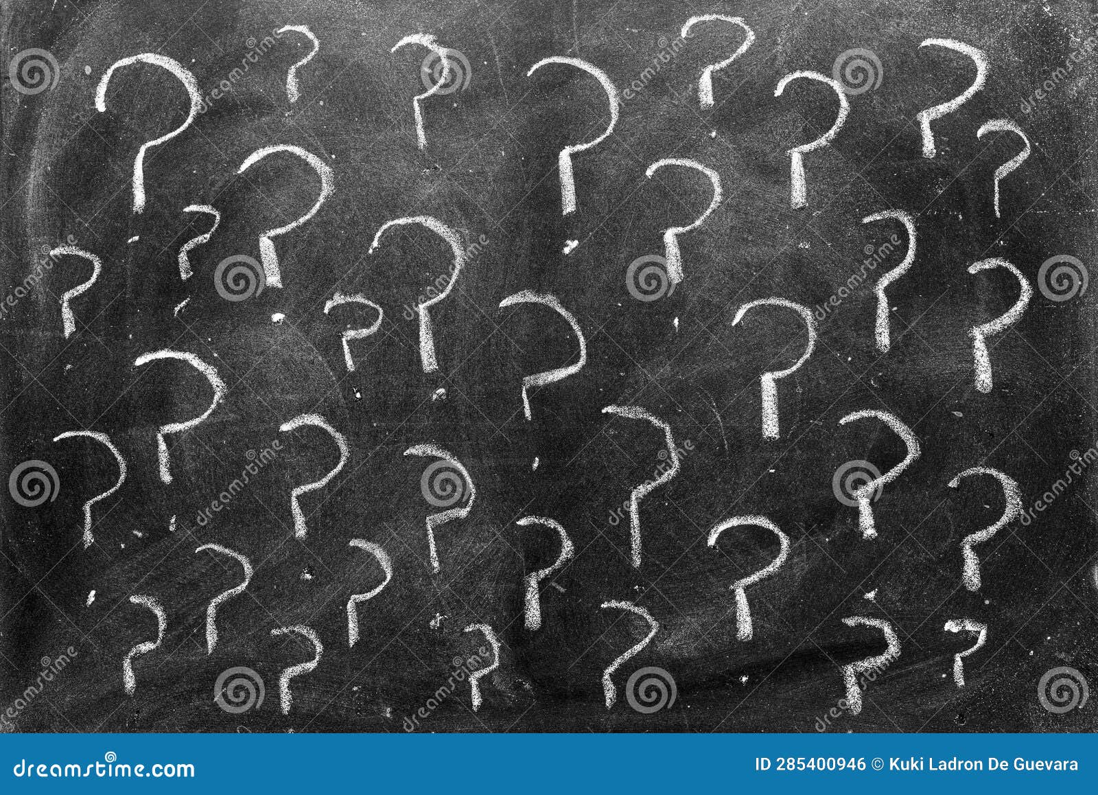 Question Marks Written with Chalk on a Blackboard Stock Photo - Image ...