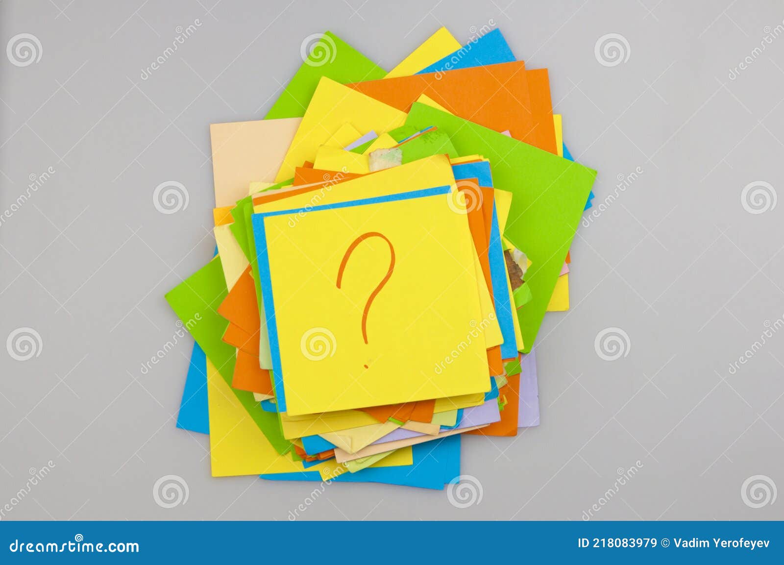 Question Marks Written Reminders Tickets Stock Image - Image of ...