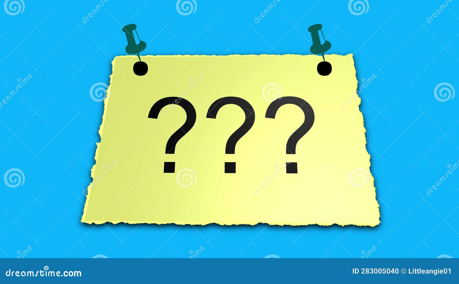 Question Marks Written on White Torn Paper Notepad Blue Background ...