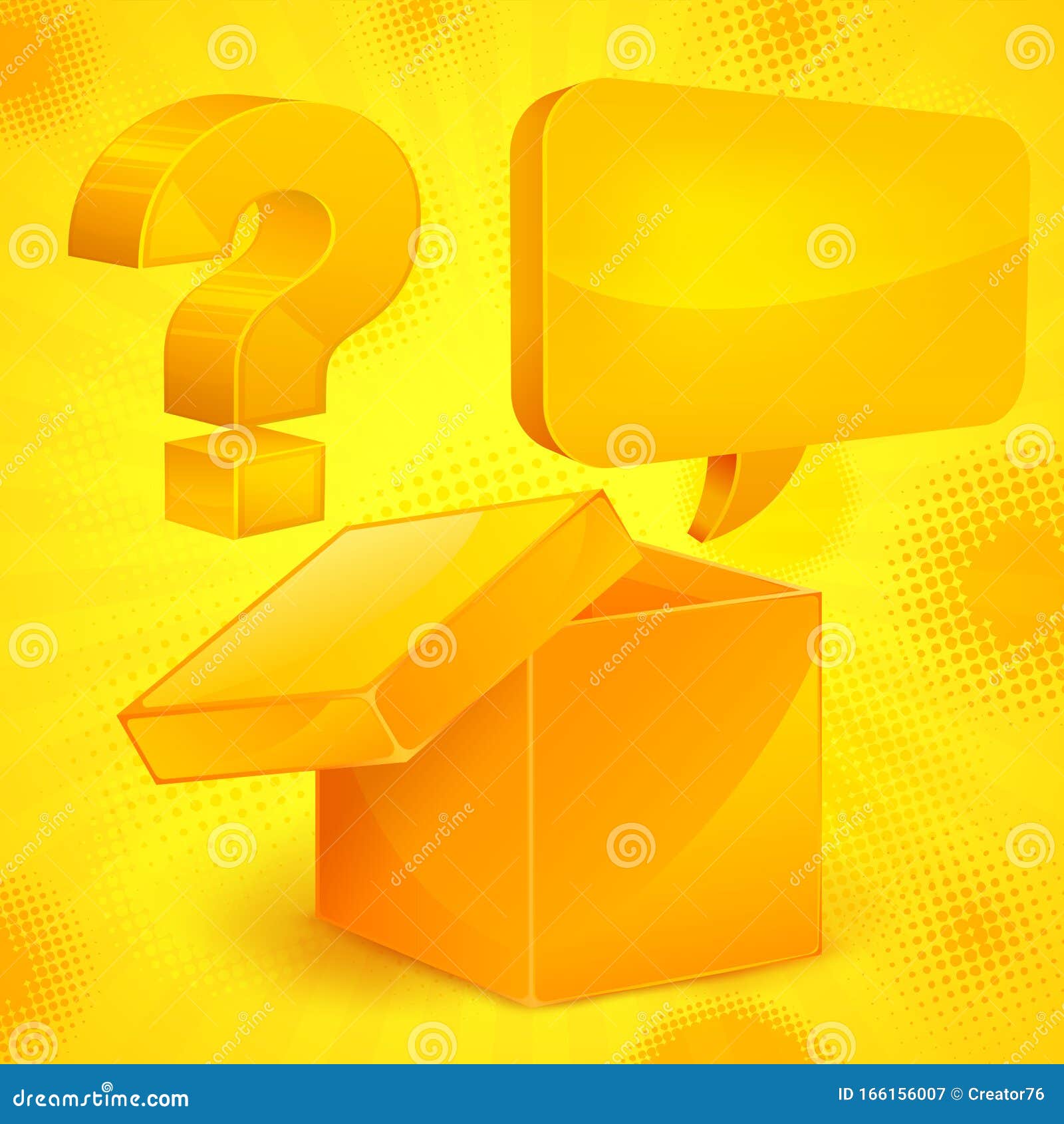 Question Marks in Yellow Open Box. Vector Illustration. Stock Vector ...