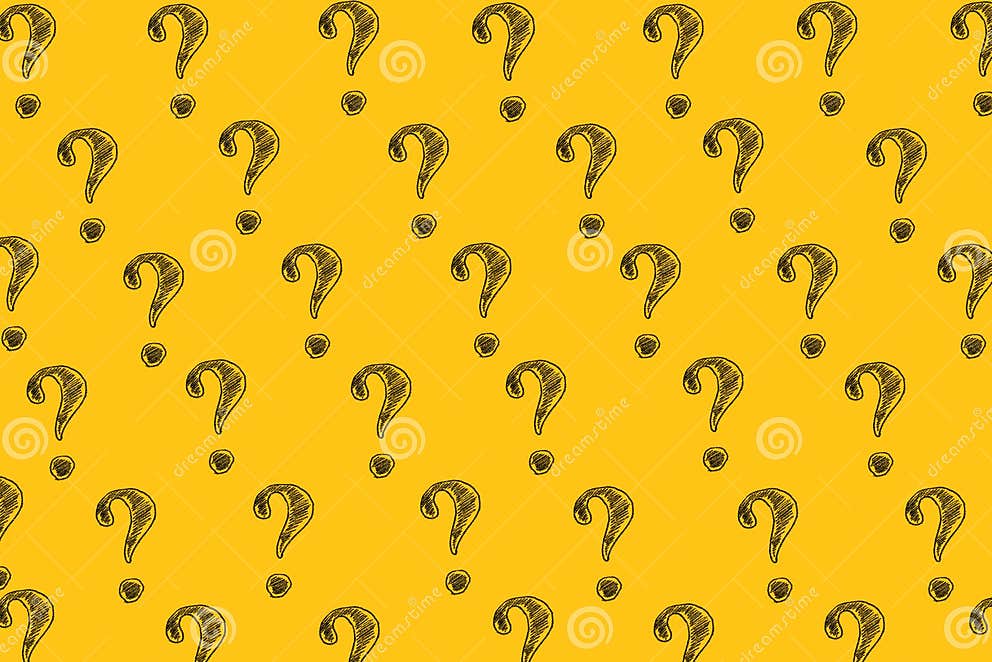 Question marks on yellow stock photo. Image of concept - 253877818