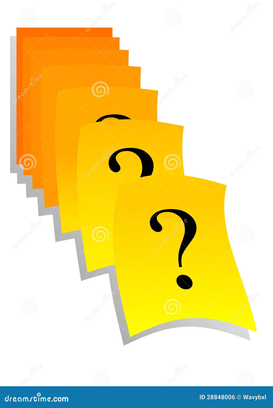 Question Marks on Yellow Reminder Stickers. Stock Vector - Illustration ...