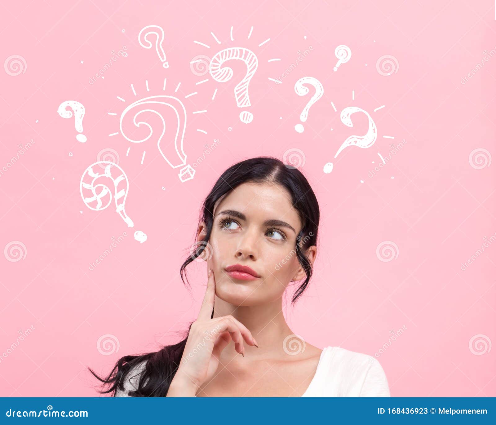 Question Marks with Young Woman Stock Image - Image of small, choice ...