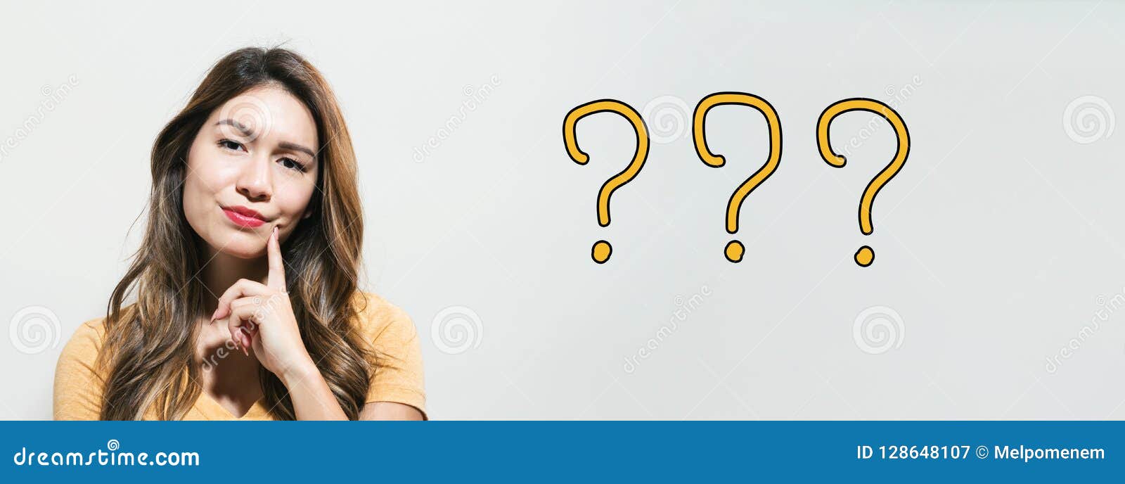 Question Marks with Young Woman Stock Image - Image of business ...