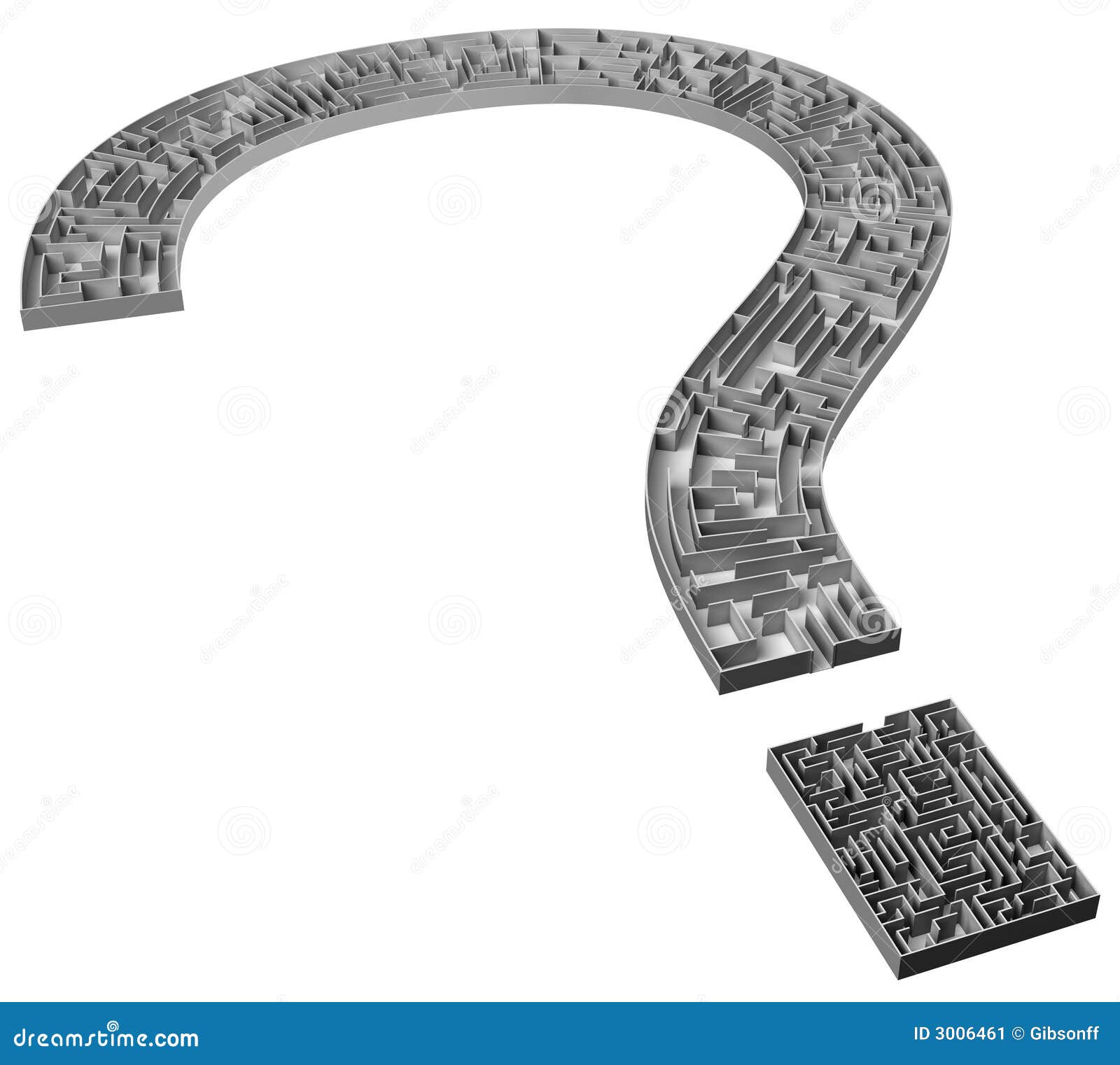 Question maze stock illustration. Illustration of render - 3006461