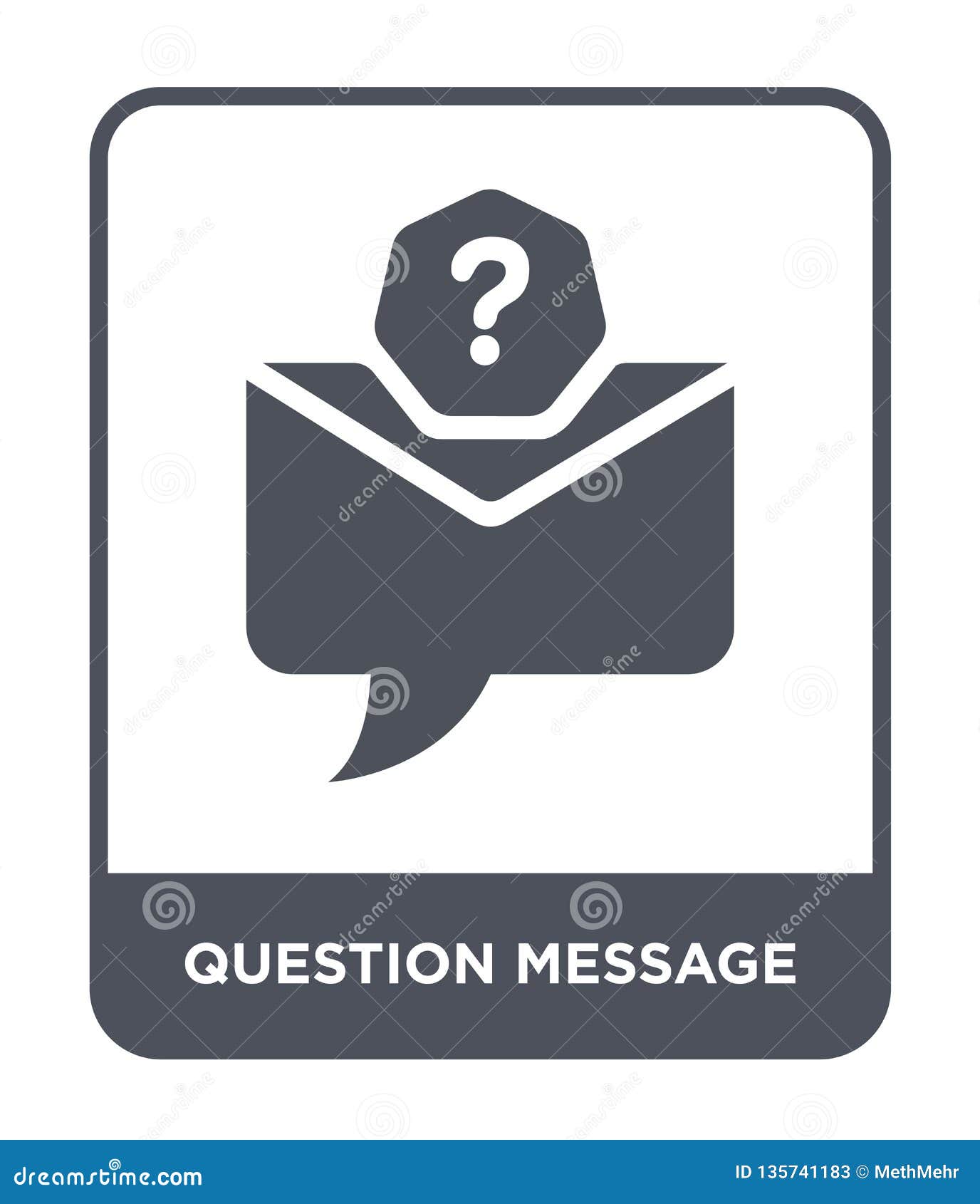 Question Message Icon in Trendy Design Style. Question Message Icon ...