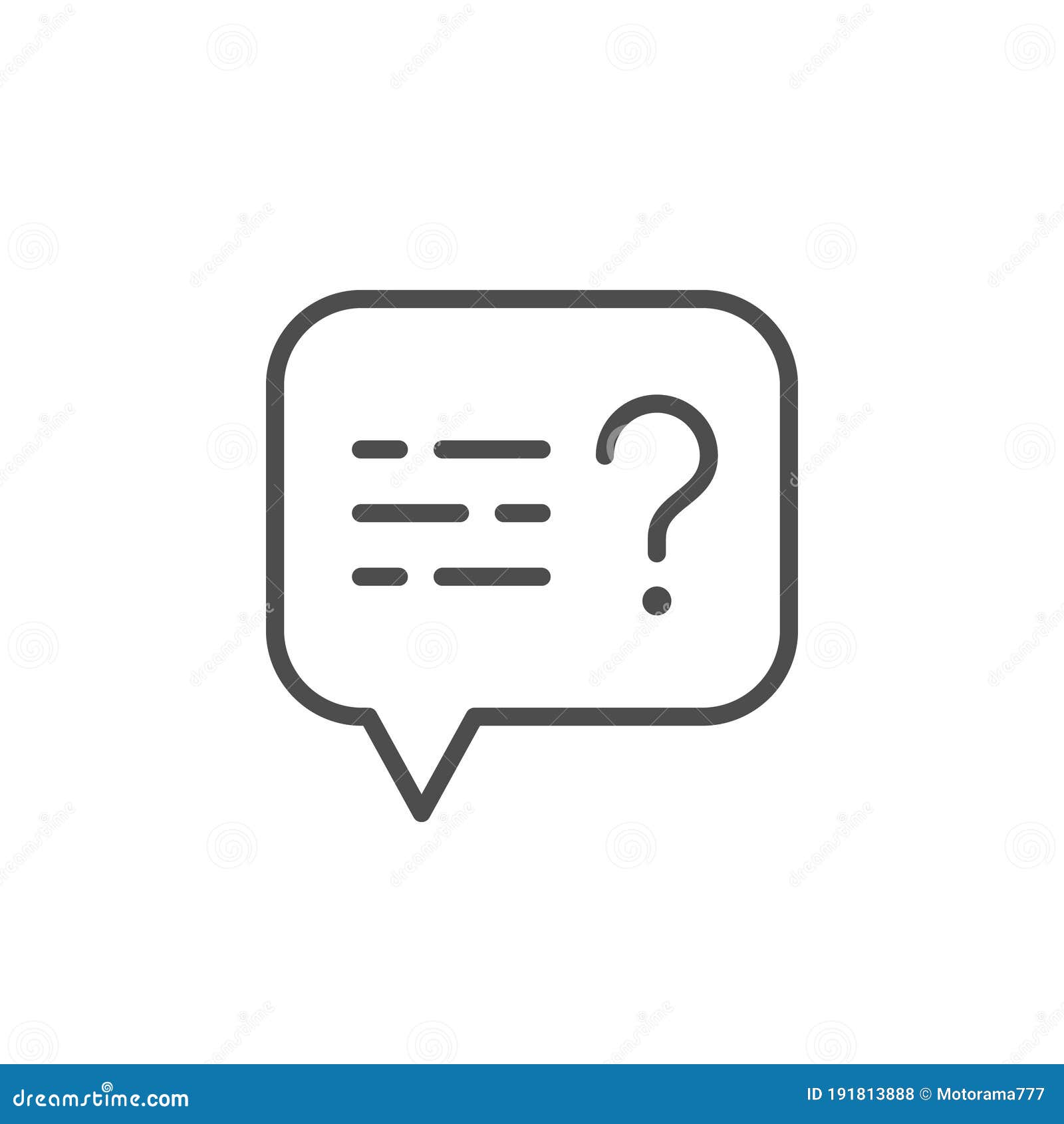 Question Message Line Outline Icon Stock Vector - Illustration of ...