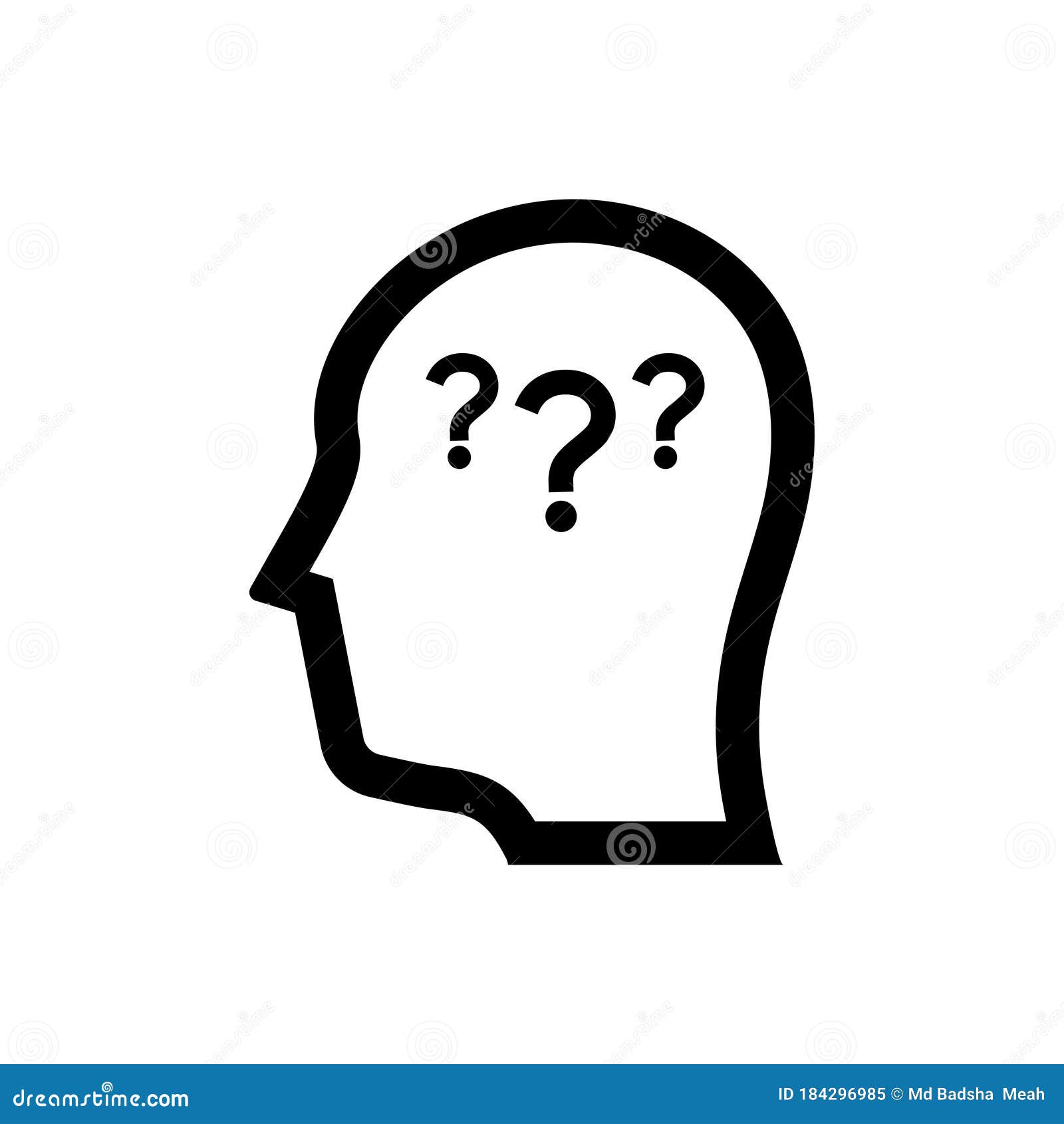 Question in mind icon stock vector. Illustration of mind - 184296985