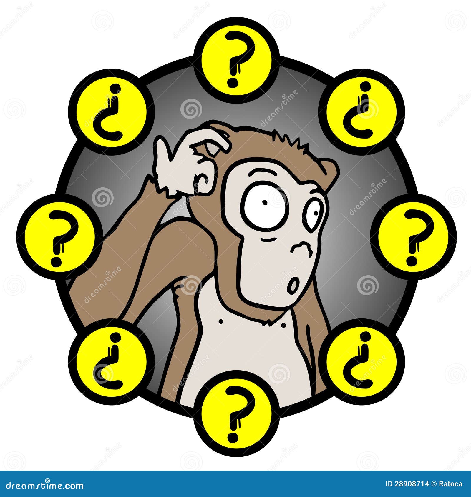 Monkey And A Question Mark Sign. Generative AI Royalty-Free Stock ...
