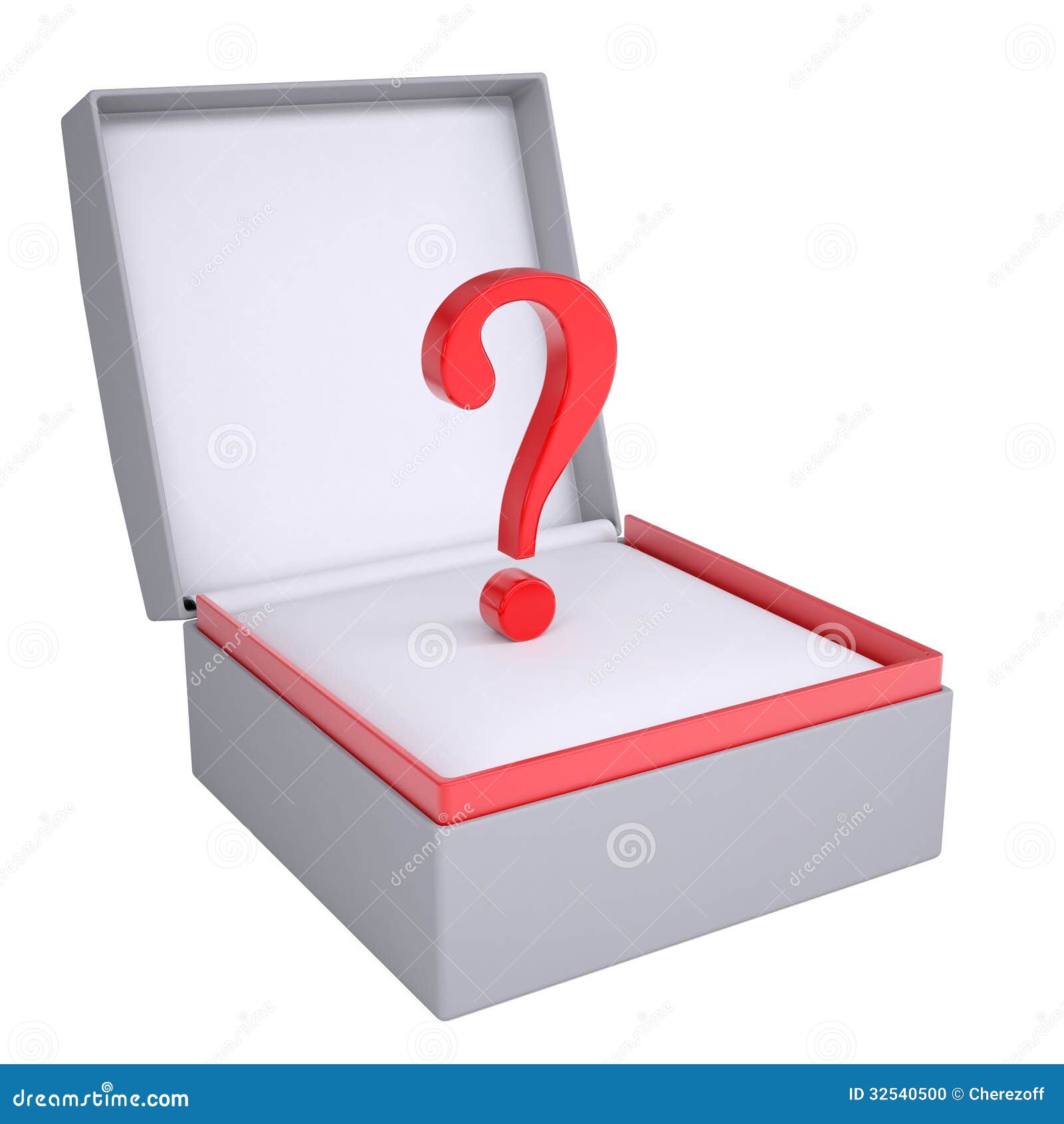 Question in open gift box stock illustration. Illustration of cloth ...