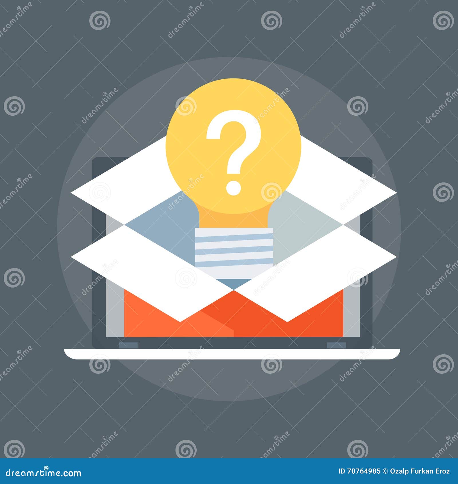 Question Out of the Box Flat Style, Colorful, Icon Stock Illustration ...