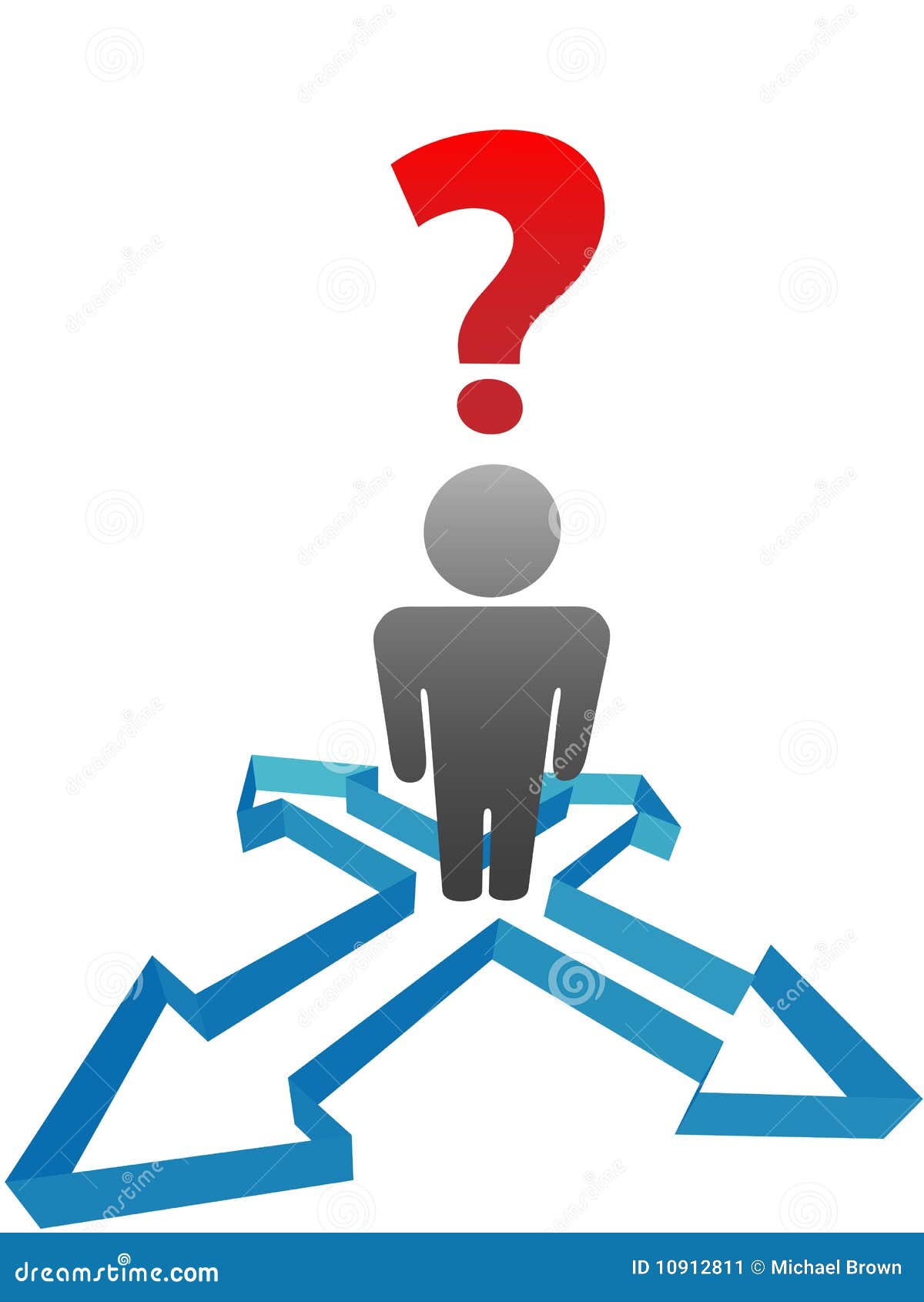 3d Man Undecided About Direction Stock Photography | CartoonDealer.com ...