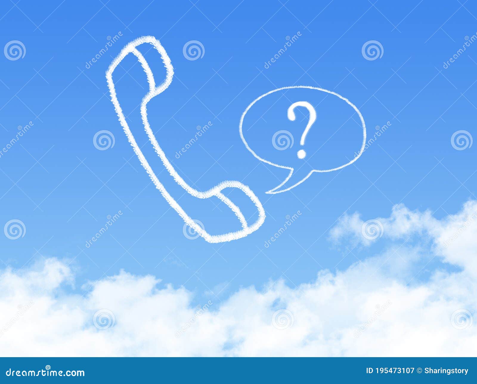 Question phone cloud stock image. Image of technology - 195473107