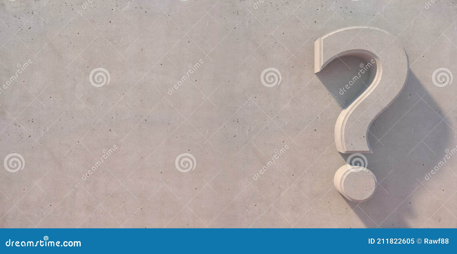 Questionmark on Concrete Wall Background. 3d Illustration Stock ...