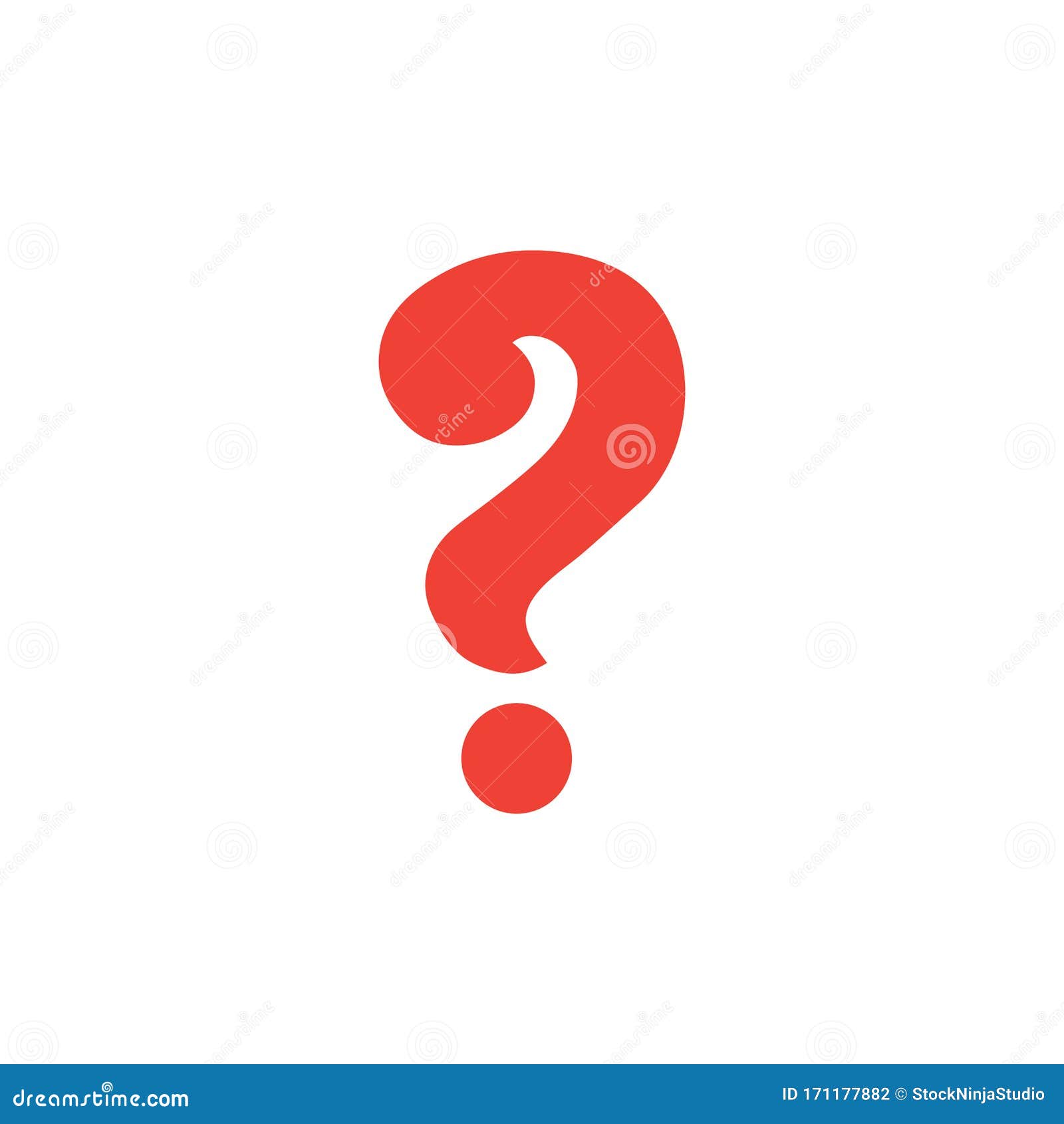 Question Red Icon on White Background. Red Flat Style Vector ...