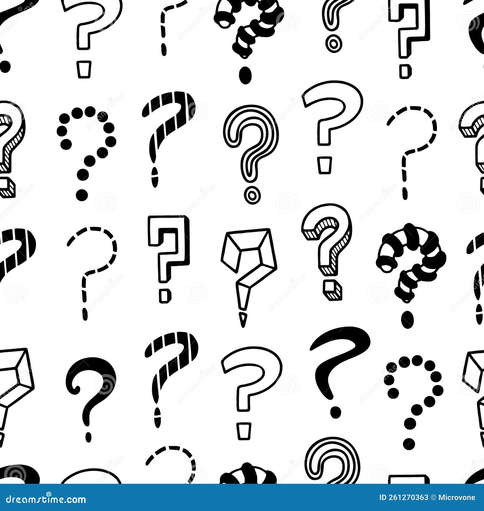 Doodle Interrogation Marks Vector Seamless Background. Endless Pattern ... Doodle Interrogation Marks Vector Seamless Background. Endless Pattern ...