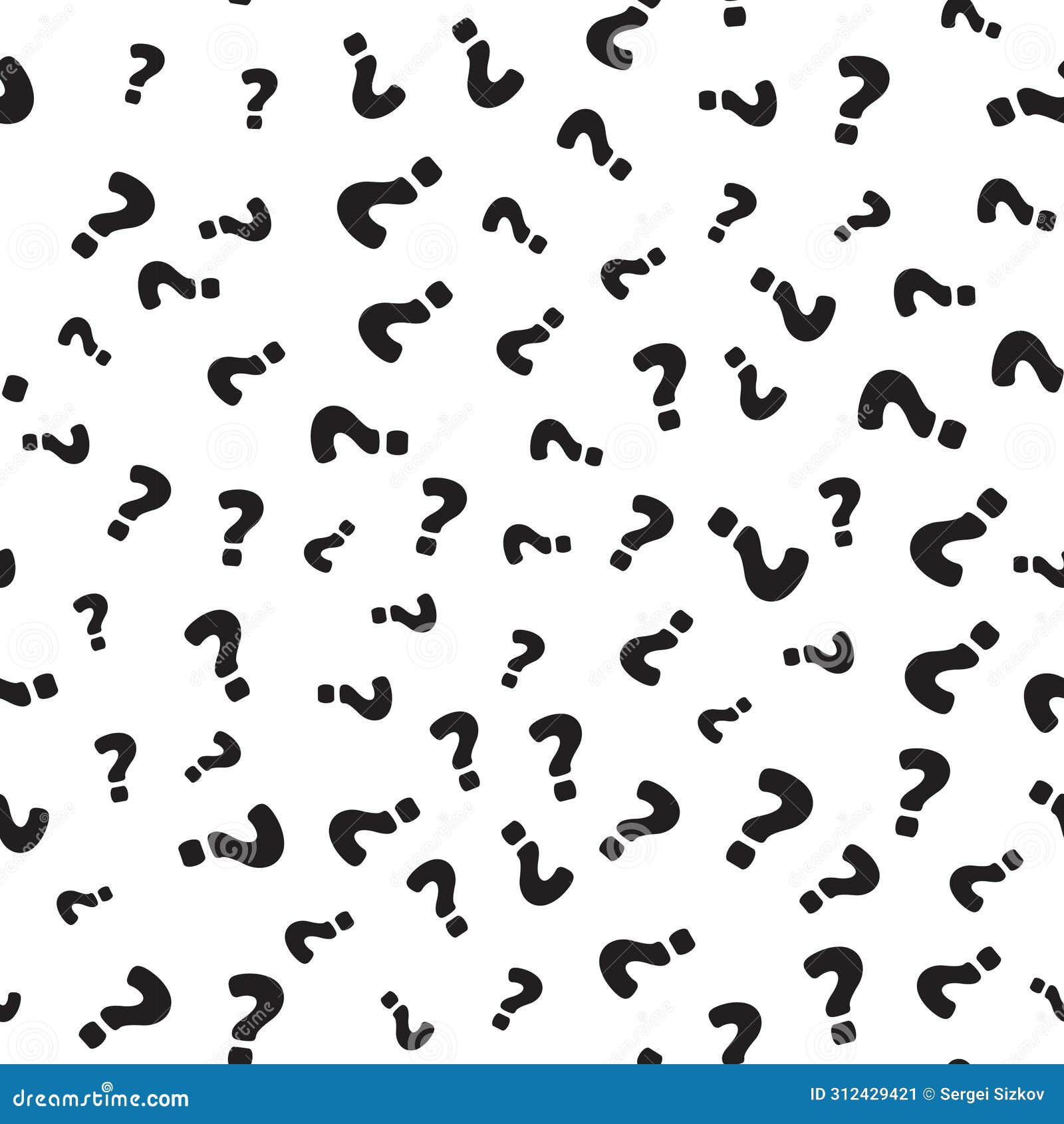 Question Seamless Pattern on White Background. Vector Stock ...