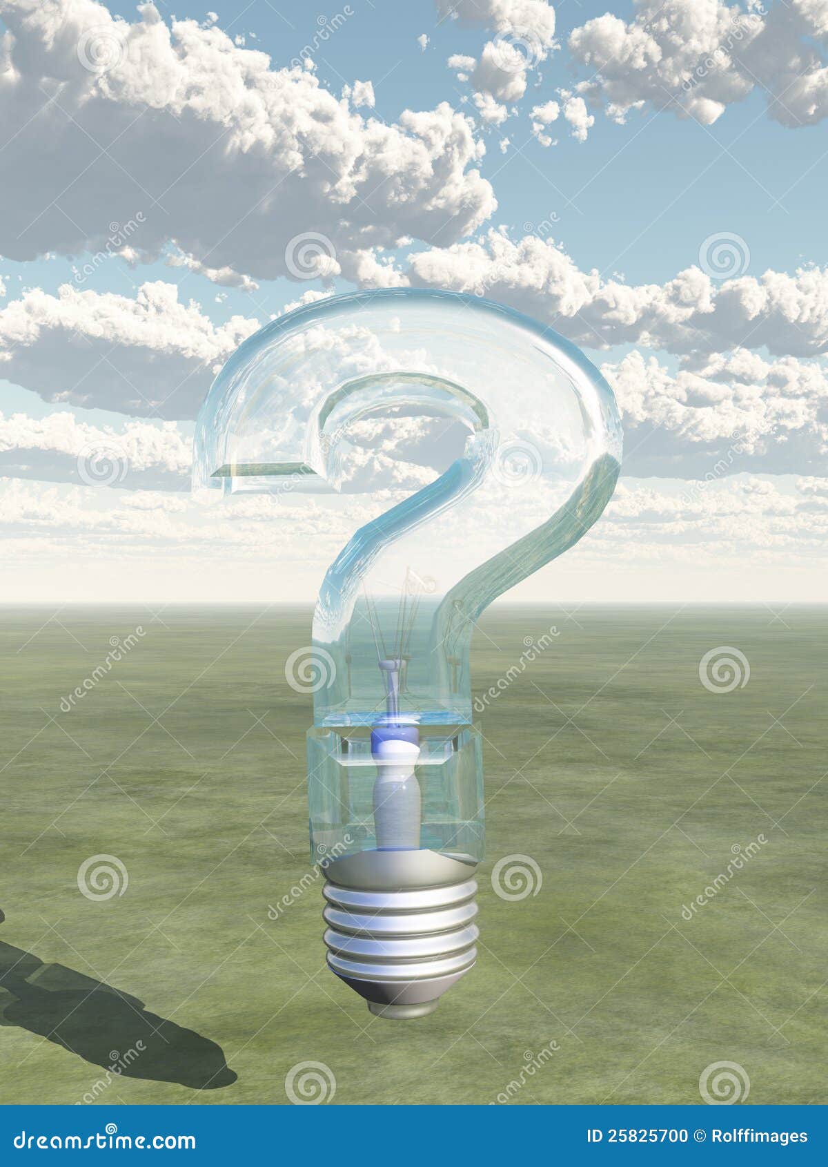 Question Shaped Light Bulb stock illustration. Illustration of ...