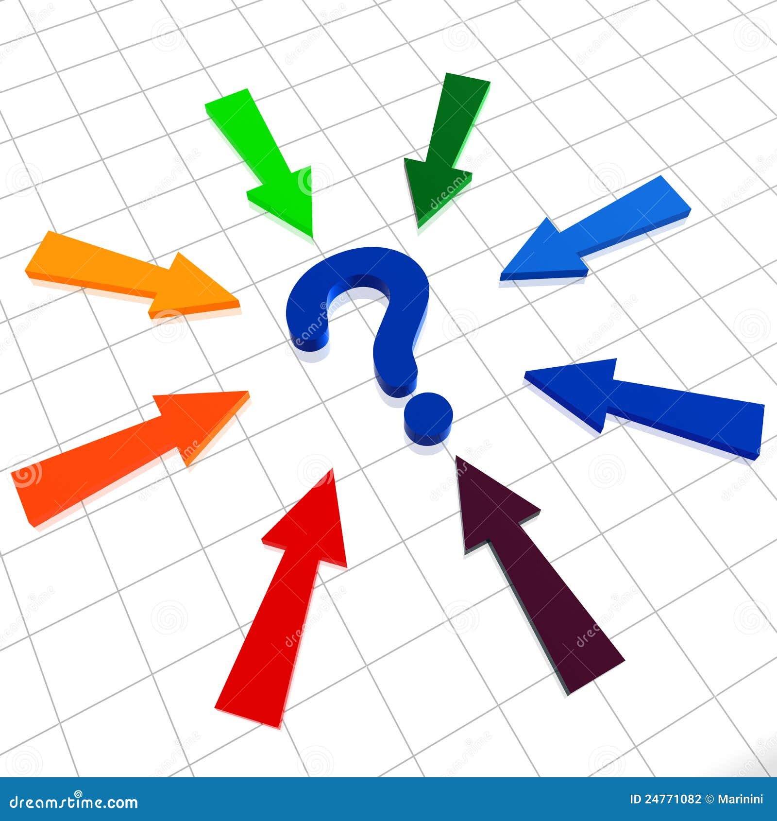 Question sign and arrows stock illustration. Illustration of blue ...
