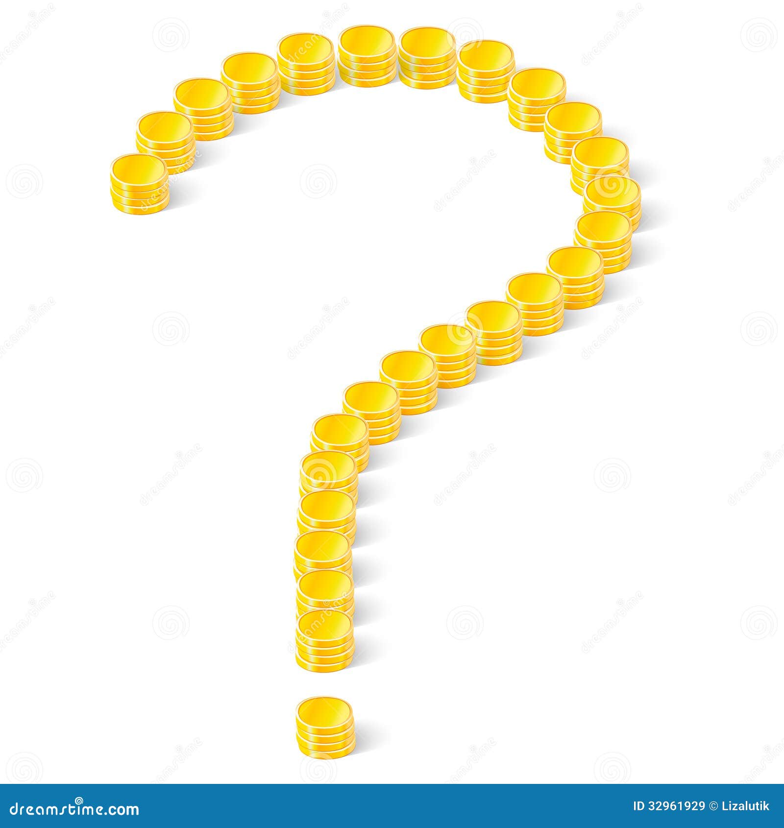 Question sign from a coins stock vector. Illustration of financial ...