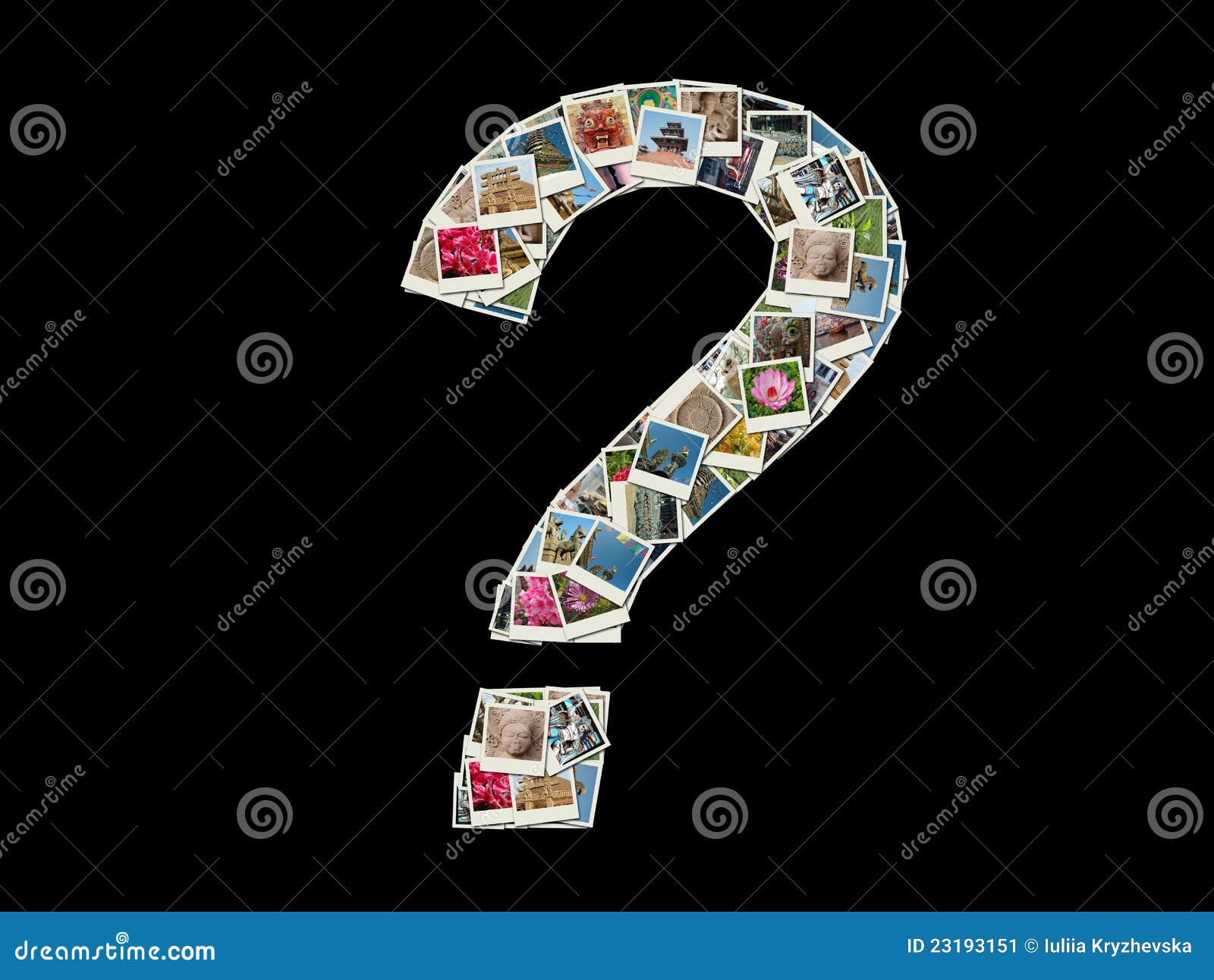 Question Sign - Collage of Travel Photos Stock Image - Image of ...