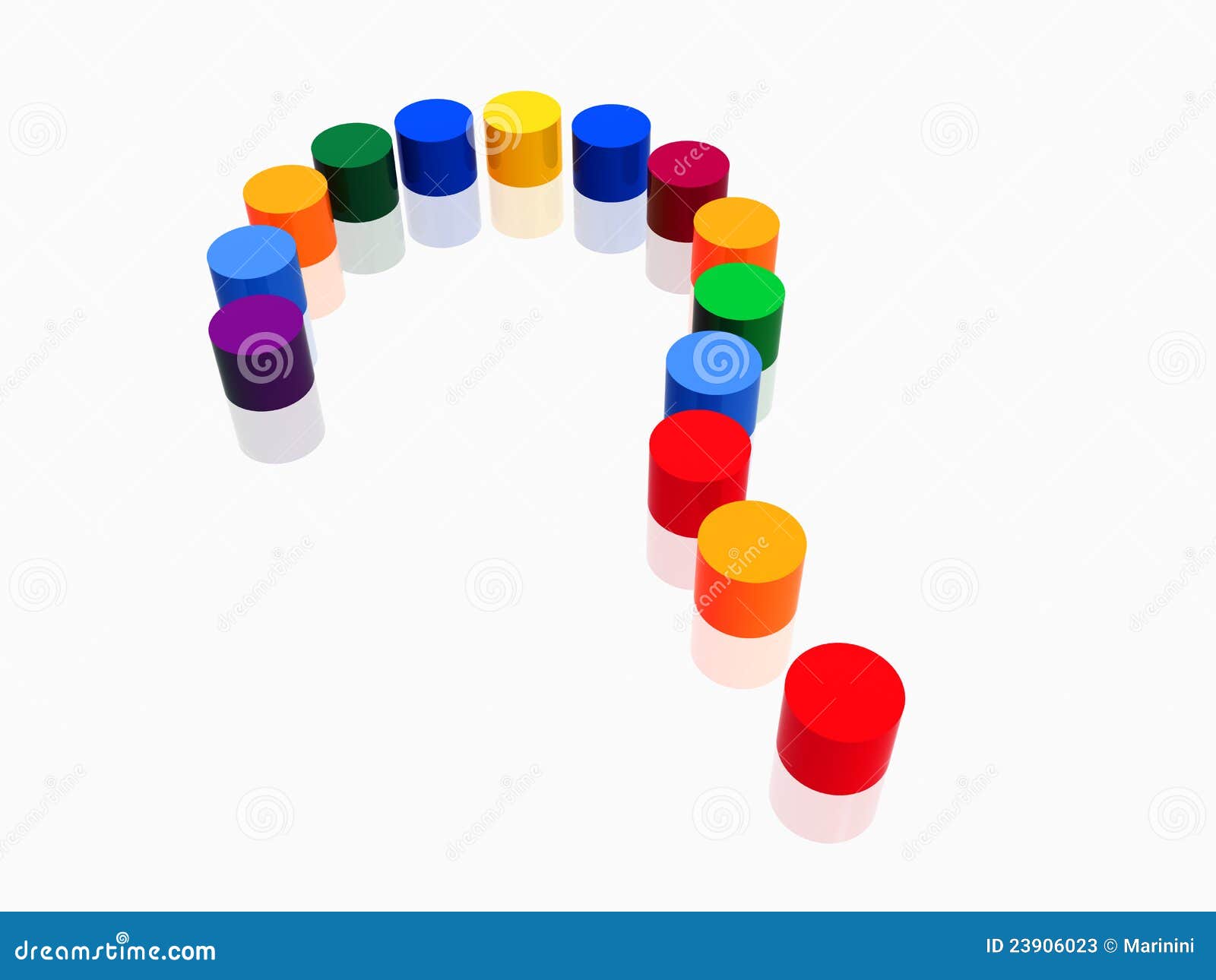 Question Sign in Colour Cilinders Stock Illustration - Illustration of ...