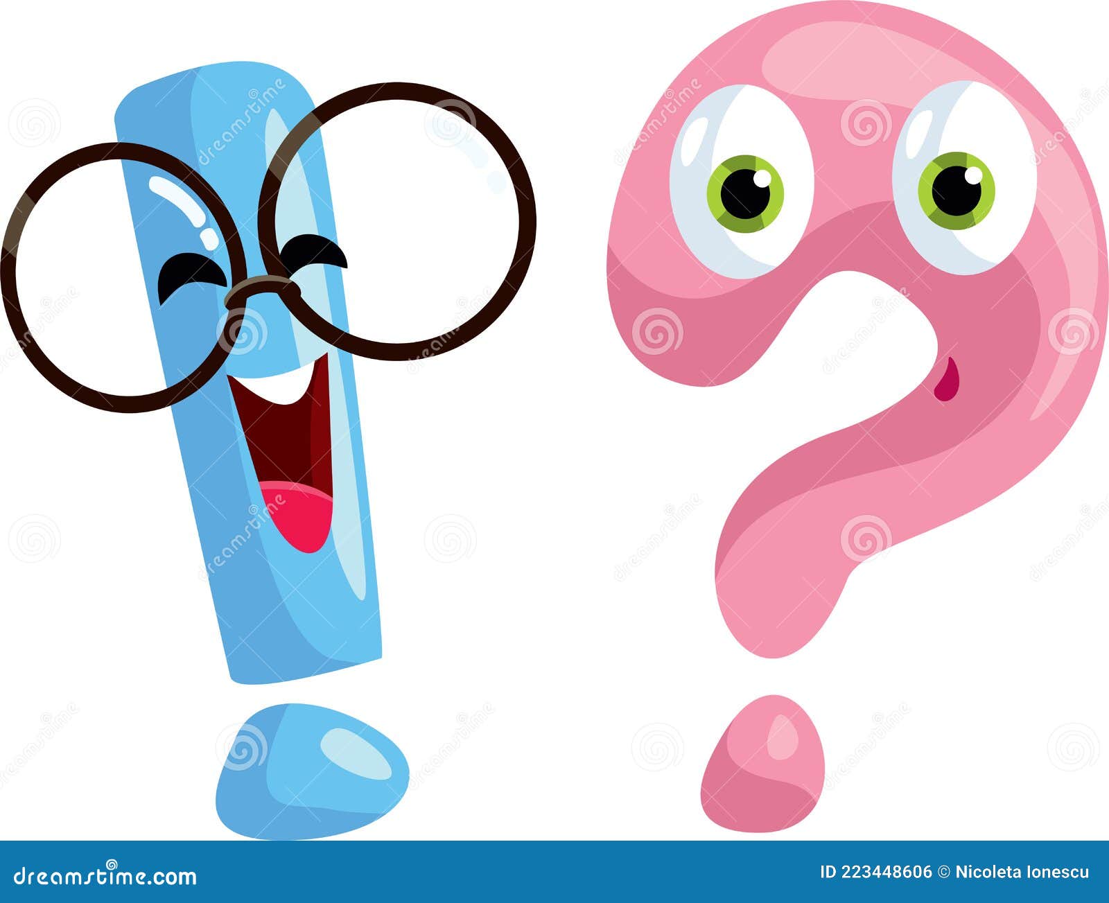 Question Sign and Exclamation Mark Cartoon Characters Stock Vector ...