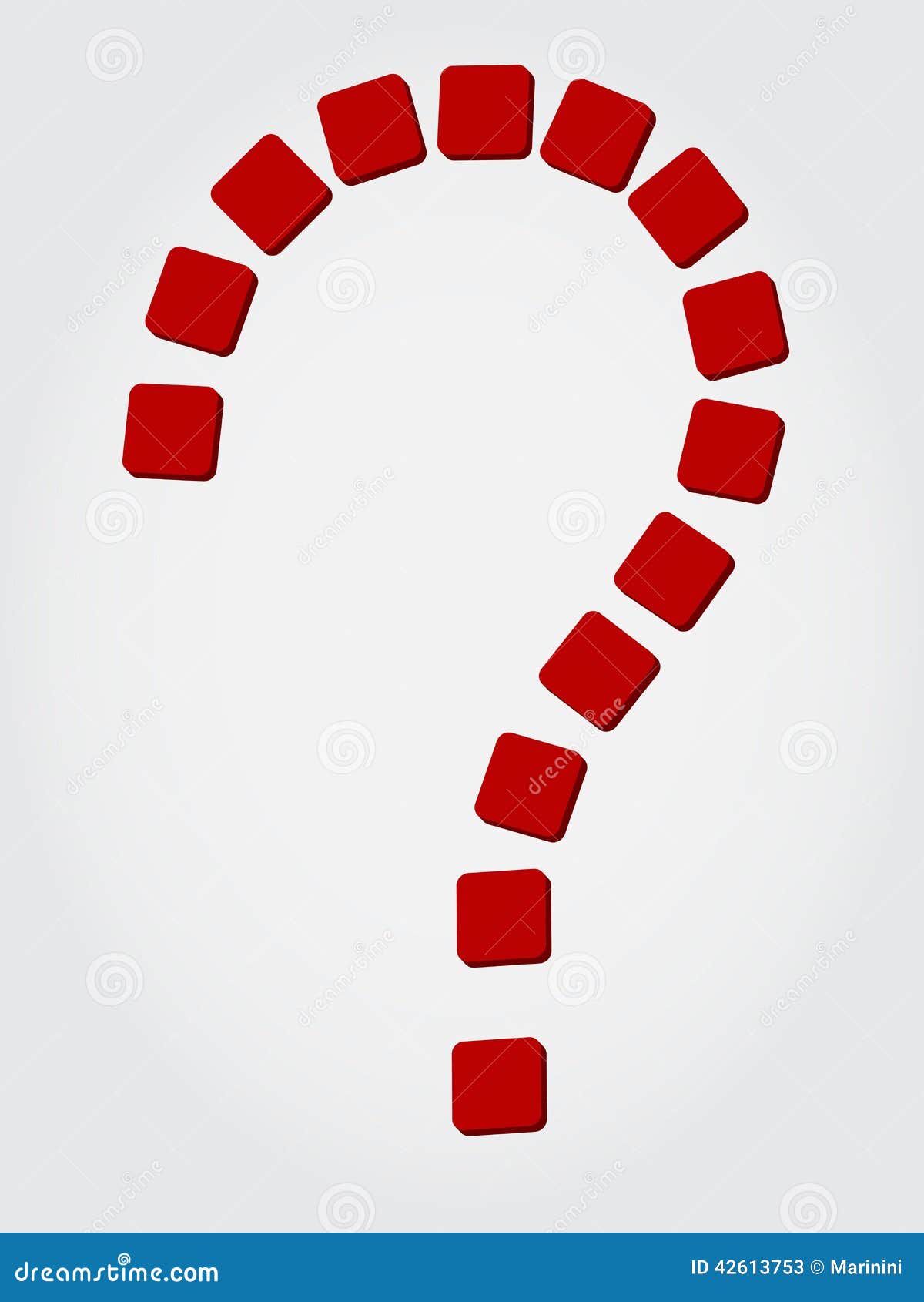 Question Sign of Red Flat Blocks Stock Illustration - Illustration of ...