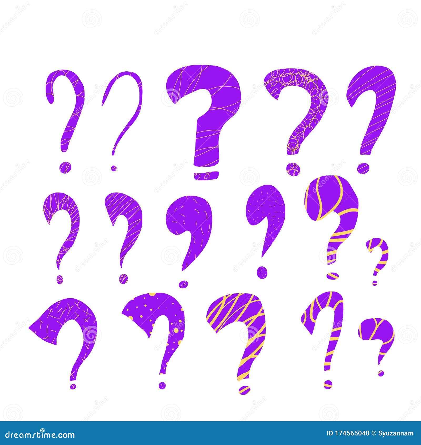 Question Sign Set. Vector Ask Mark Isolated Stock Vector - Illustration ...