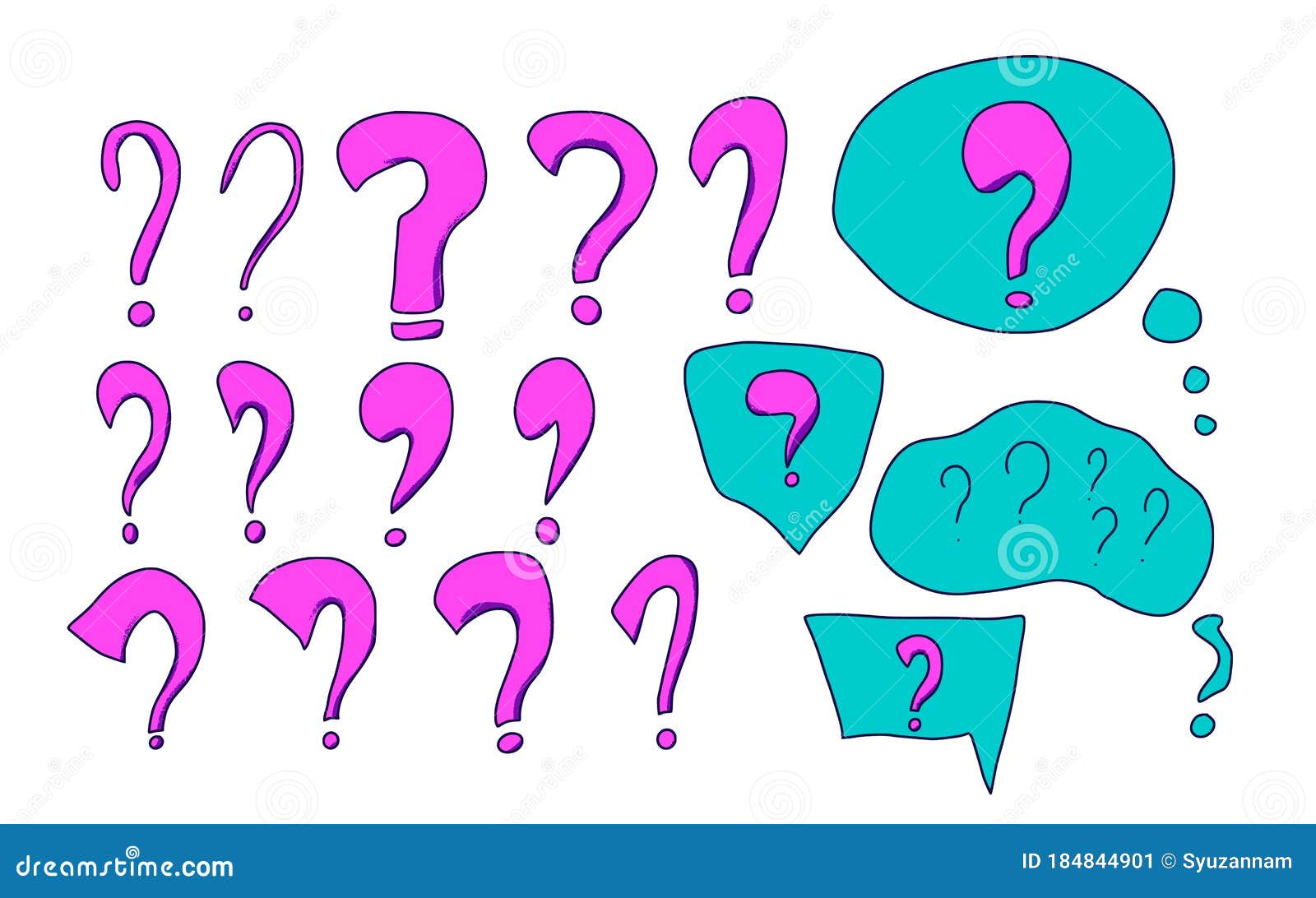 Question Sign Set. Vector Ask Mark Isolated Stock Vector - Illustration ...