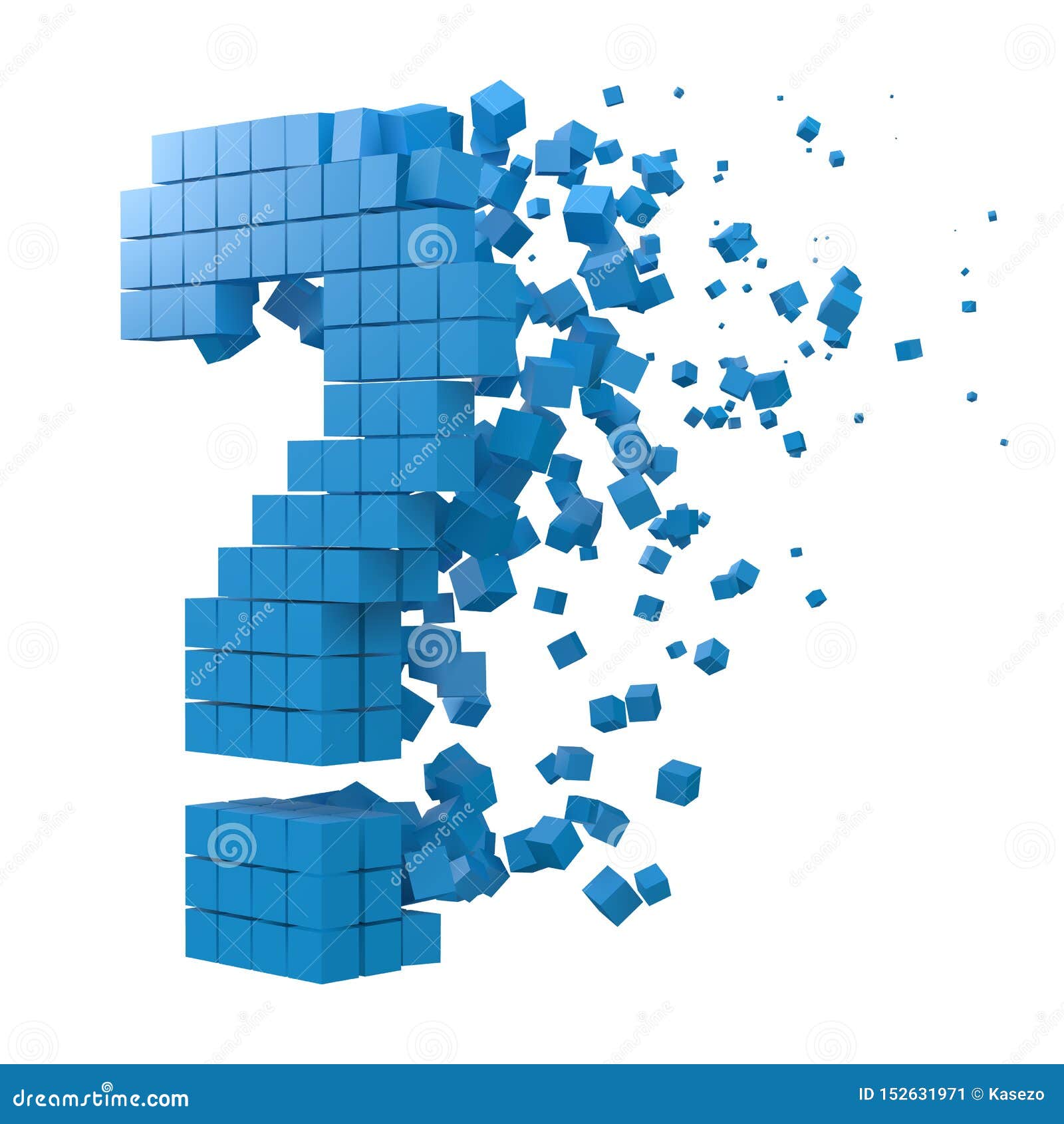Question Sign Shaped Data Block. Version with Blue Cubes Stock Vector ...