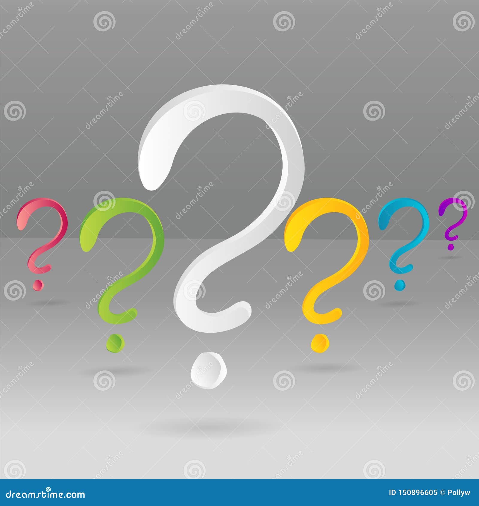 Question Signs Colorful Vector Illustration, Problem and Priority ...