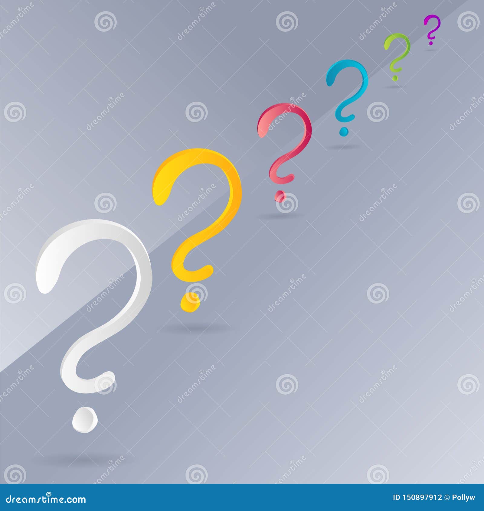 Question Signs Colorful Vector Illustration, Problem and Priority ...