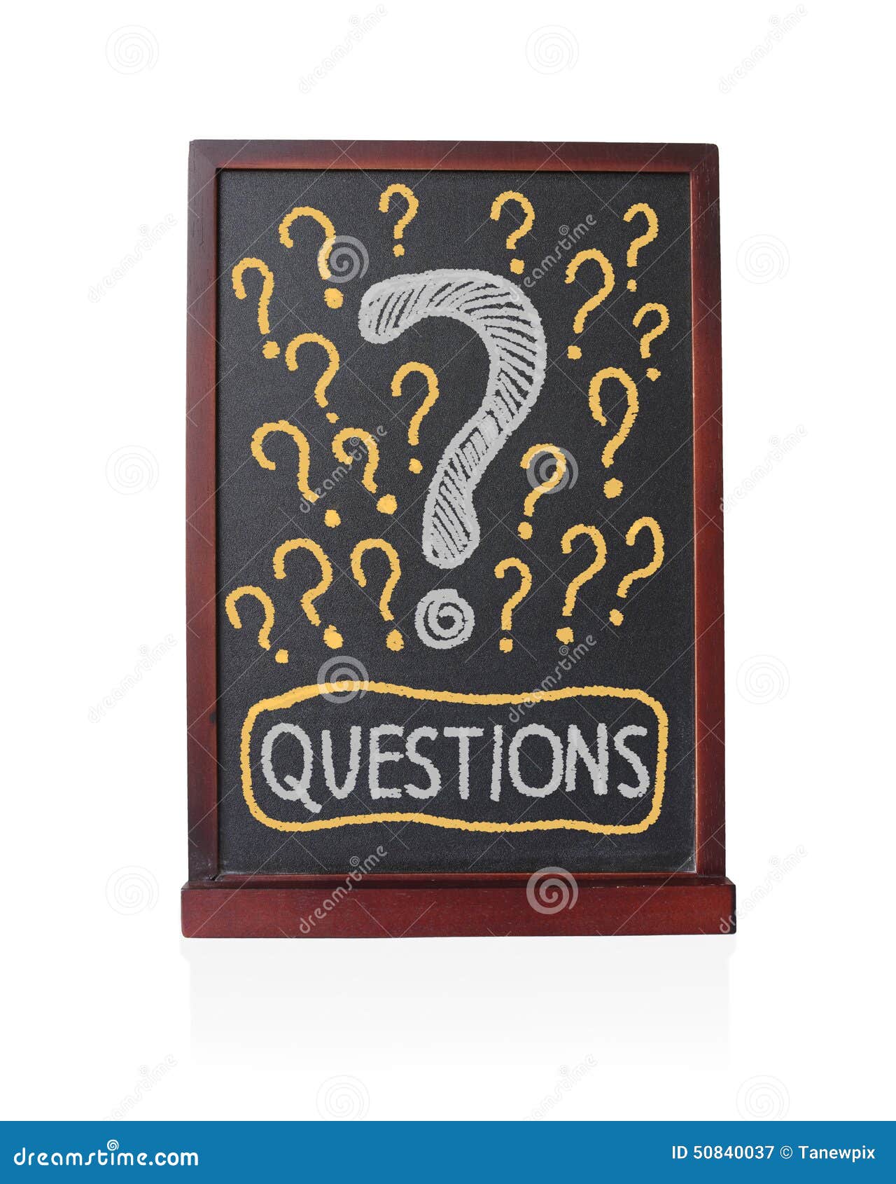 Question Signs Written on Chalkboard Stock Image - Image of written ...