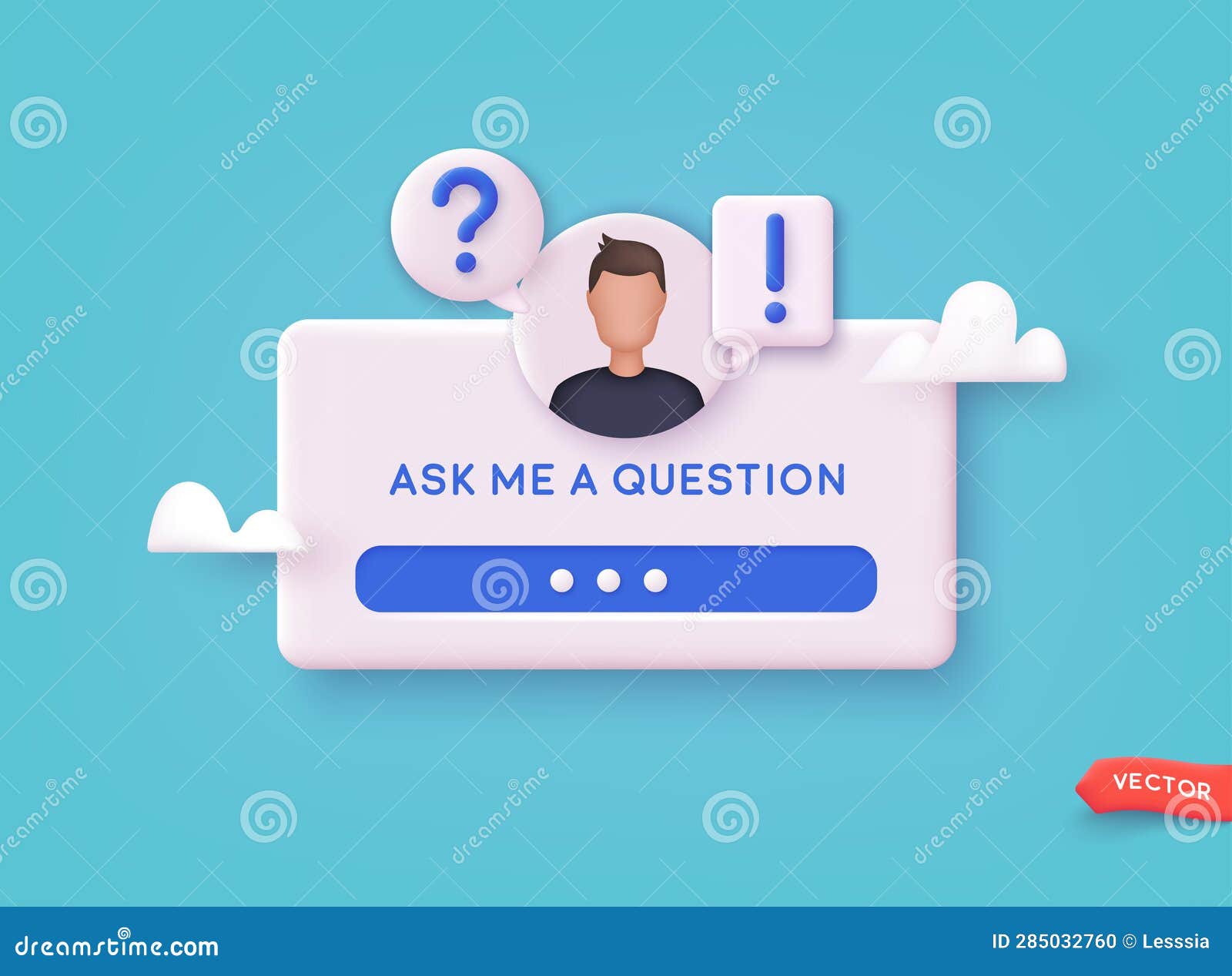 Question Sticker For Typing Answers. Quiz Option Social Media Interface ...