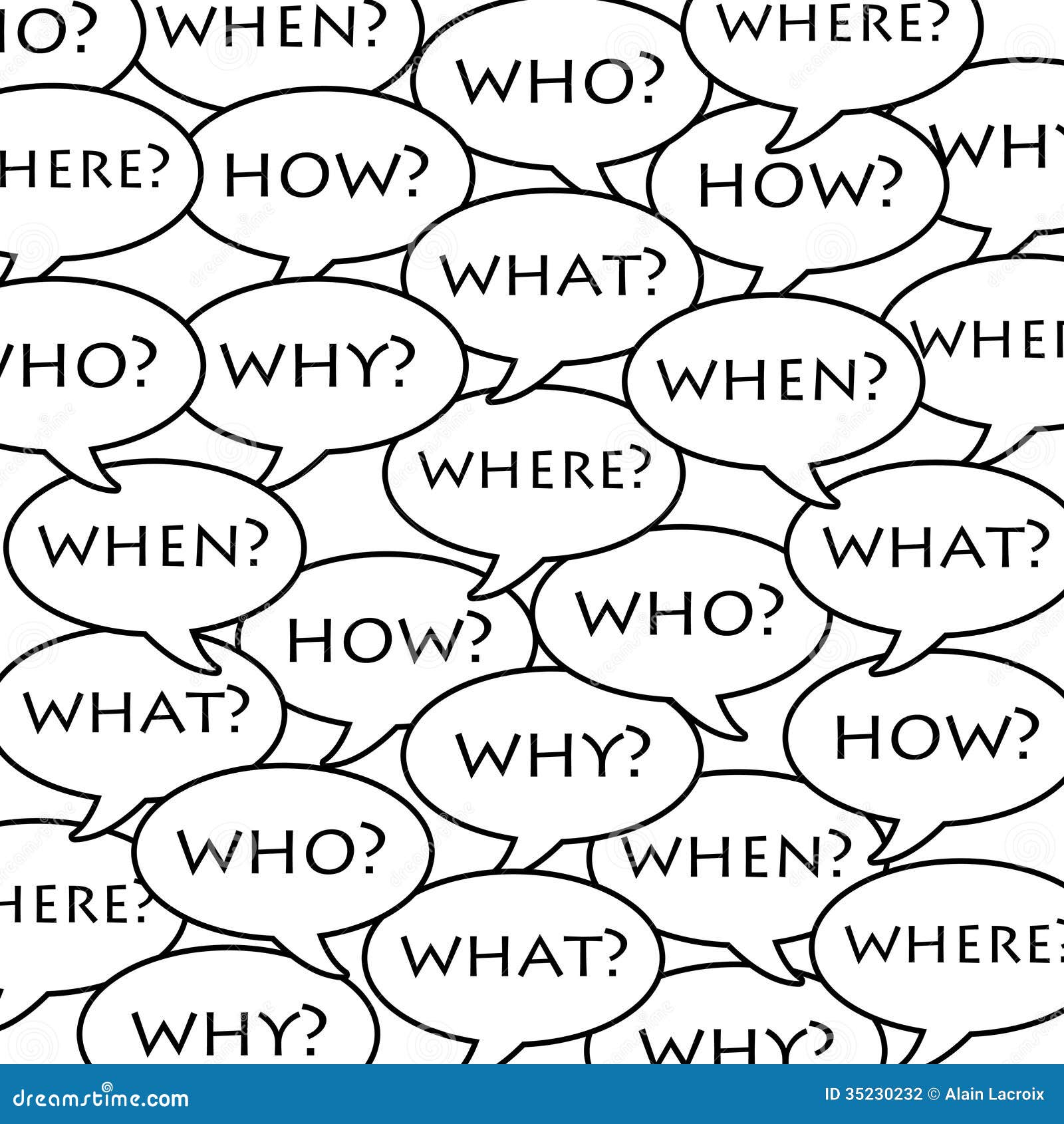 Question text balloons stock illustration. Illustration of education ...