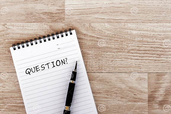 Question? text on note pad stock photo. Image of business - 170328374