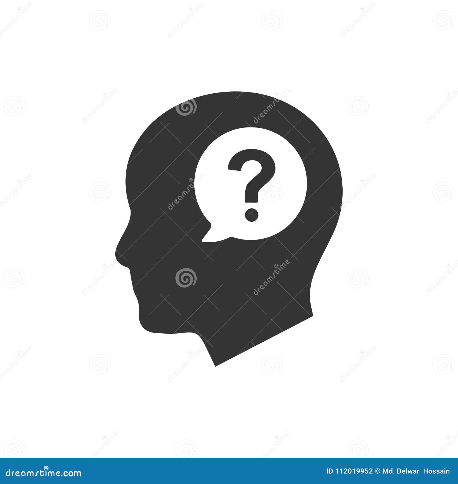 Question Thinking Icon stock vector. Illustration of vector - 112019952