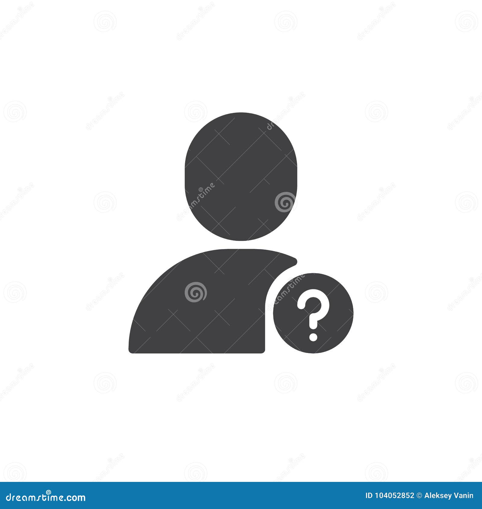 Question user icon vector stock vector. Illustration of solid - 104052852