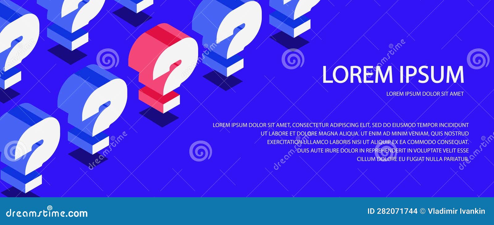 Question Vector Banner Isometric Style Stock Vector - Illustration of ...