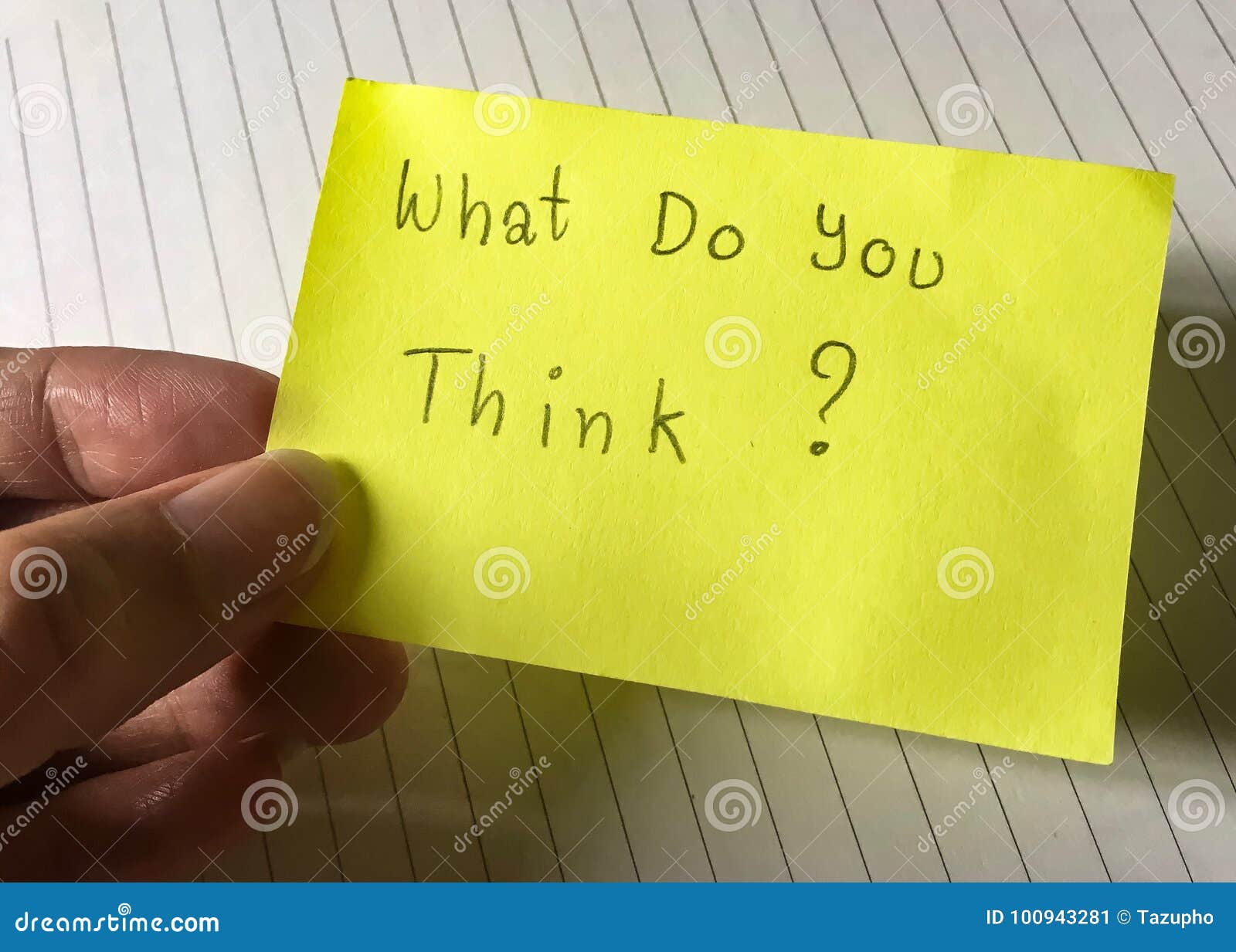 The Question, What Do You Think? Write on Paper. Stock Image - Image of ...
