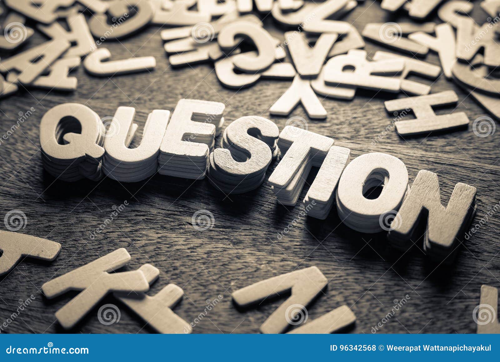 Question Wood Letters stock photo. Image of problem, letters - 96342568