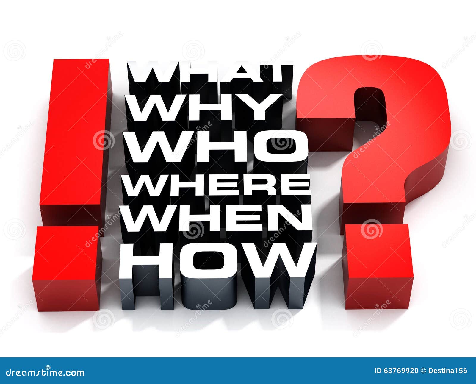 Question Words, Question and Exclamation Marks on White Background ...