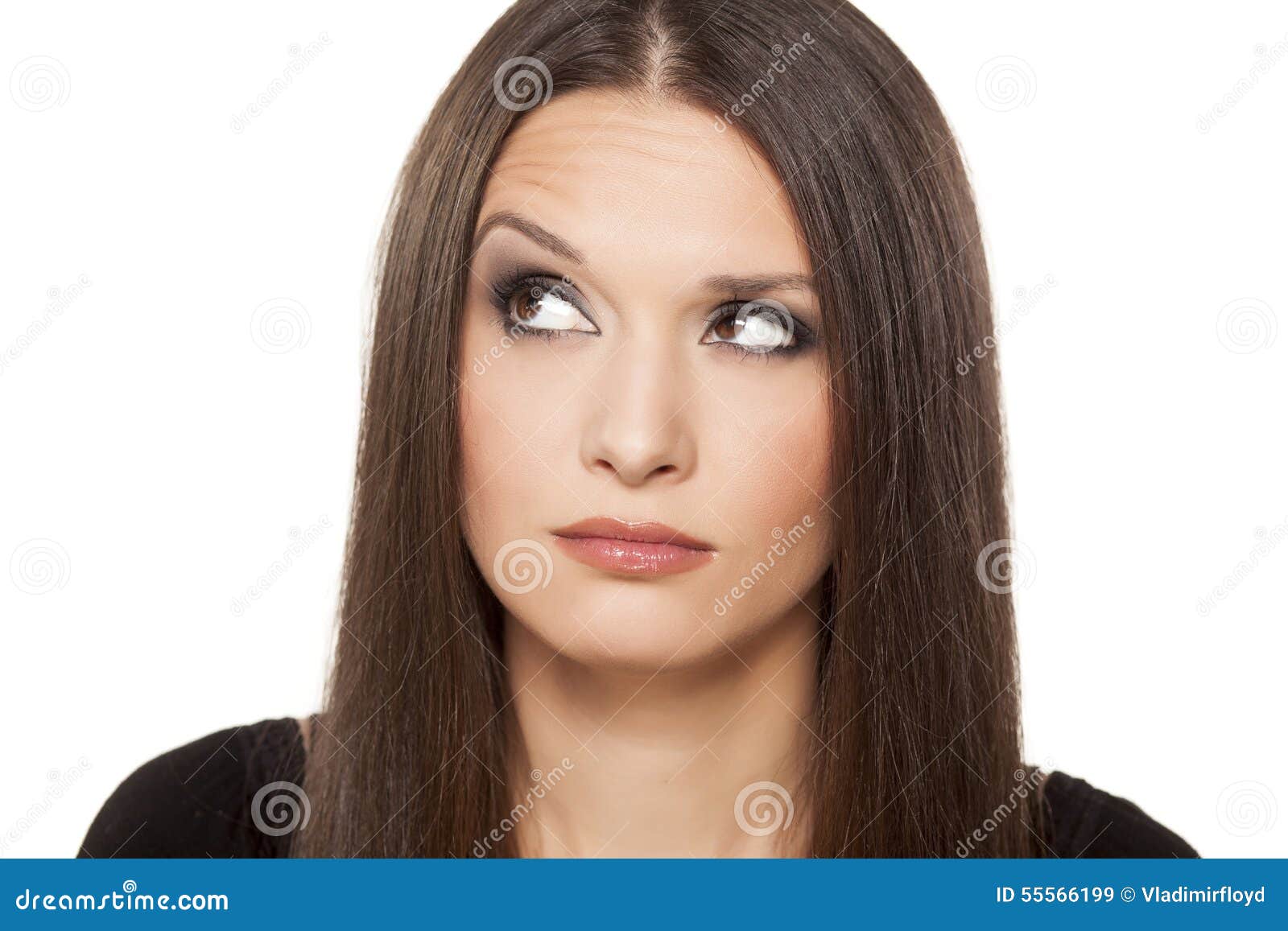 Questionable gesture stock image. Image of portrait, brunette - 55566199