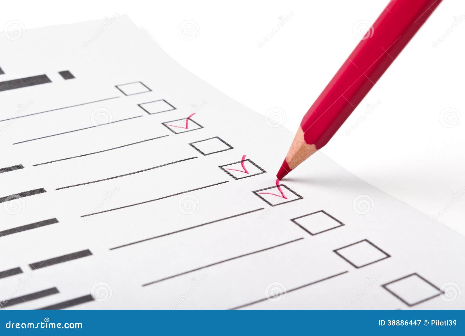 Questionario immagine stock. Immagine di blank, matita - 38886447