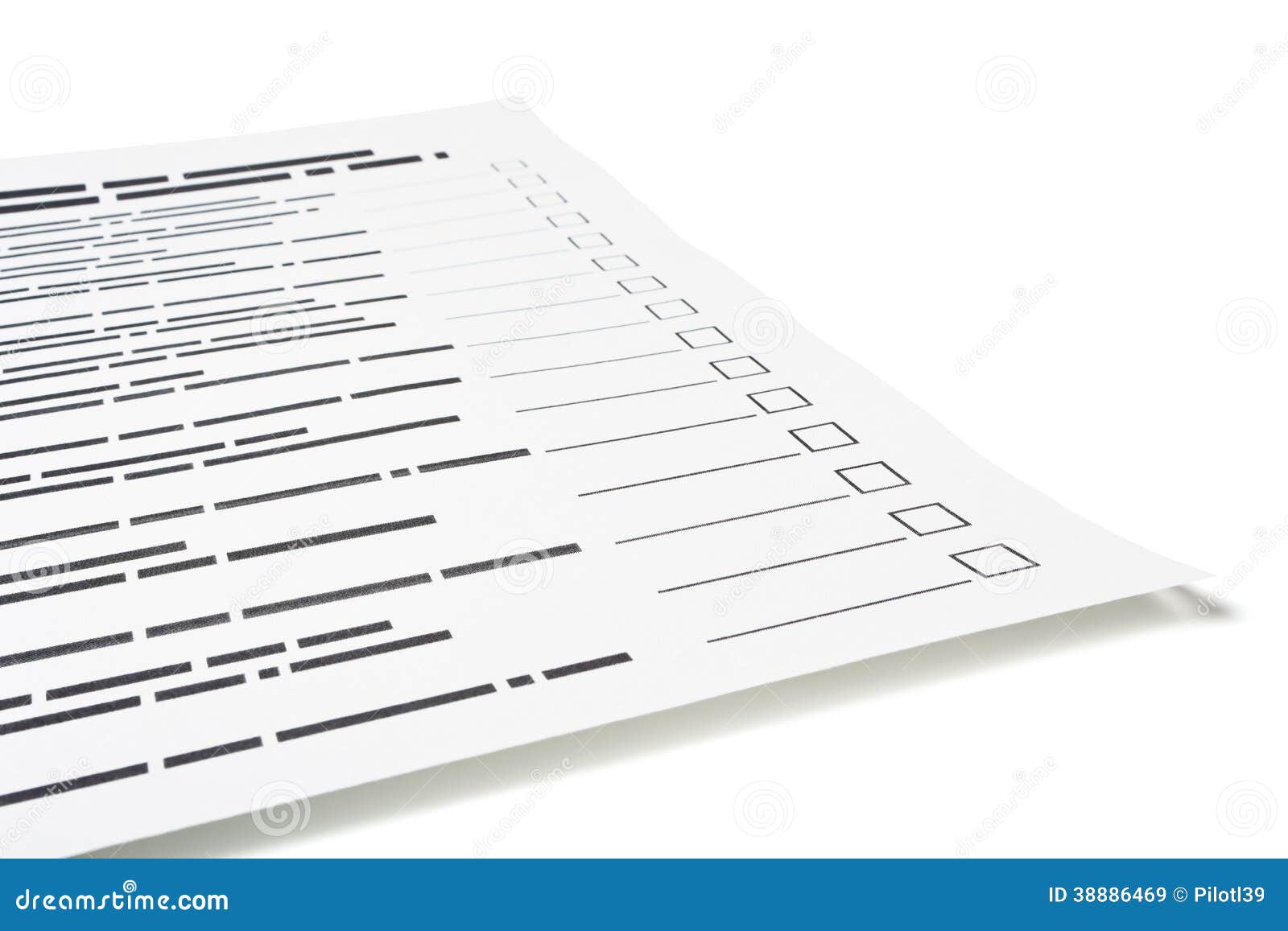 Questionario immagine stock. Immagine di documento, esaminare - 38886469