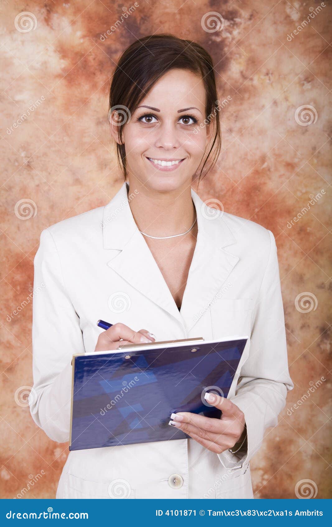 Questioner girl stock image. Image of happy, folder, office - 4101871