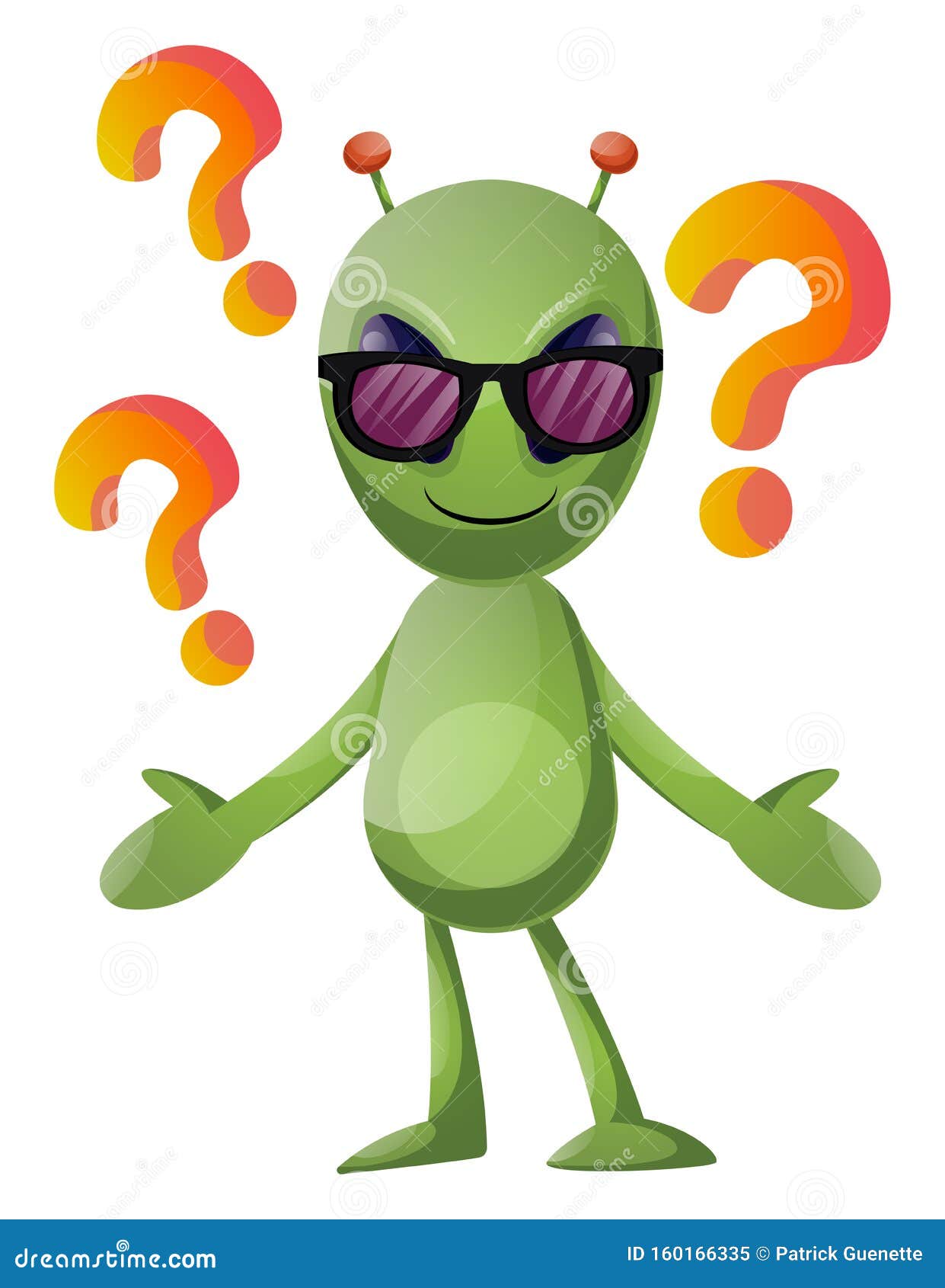 Questioning Alien, Illustration, Vector Stock Vector - Illustration of ...